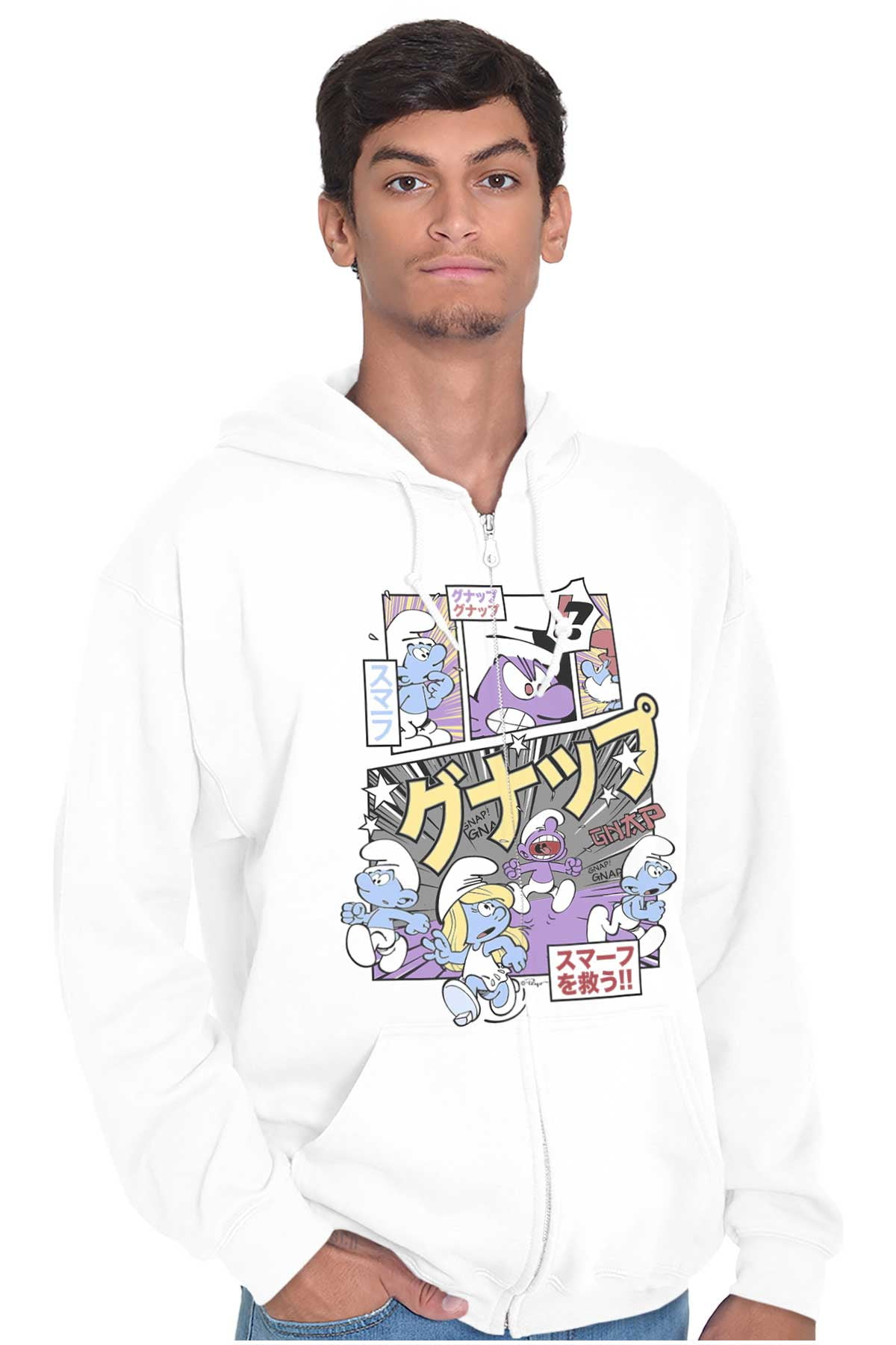 Purple Smurfs GNAP Manga Panel Unisex Plus Size Zip Hoodie Brisco ...