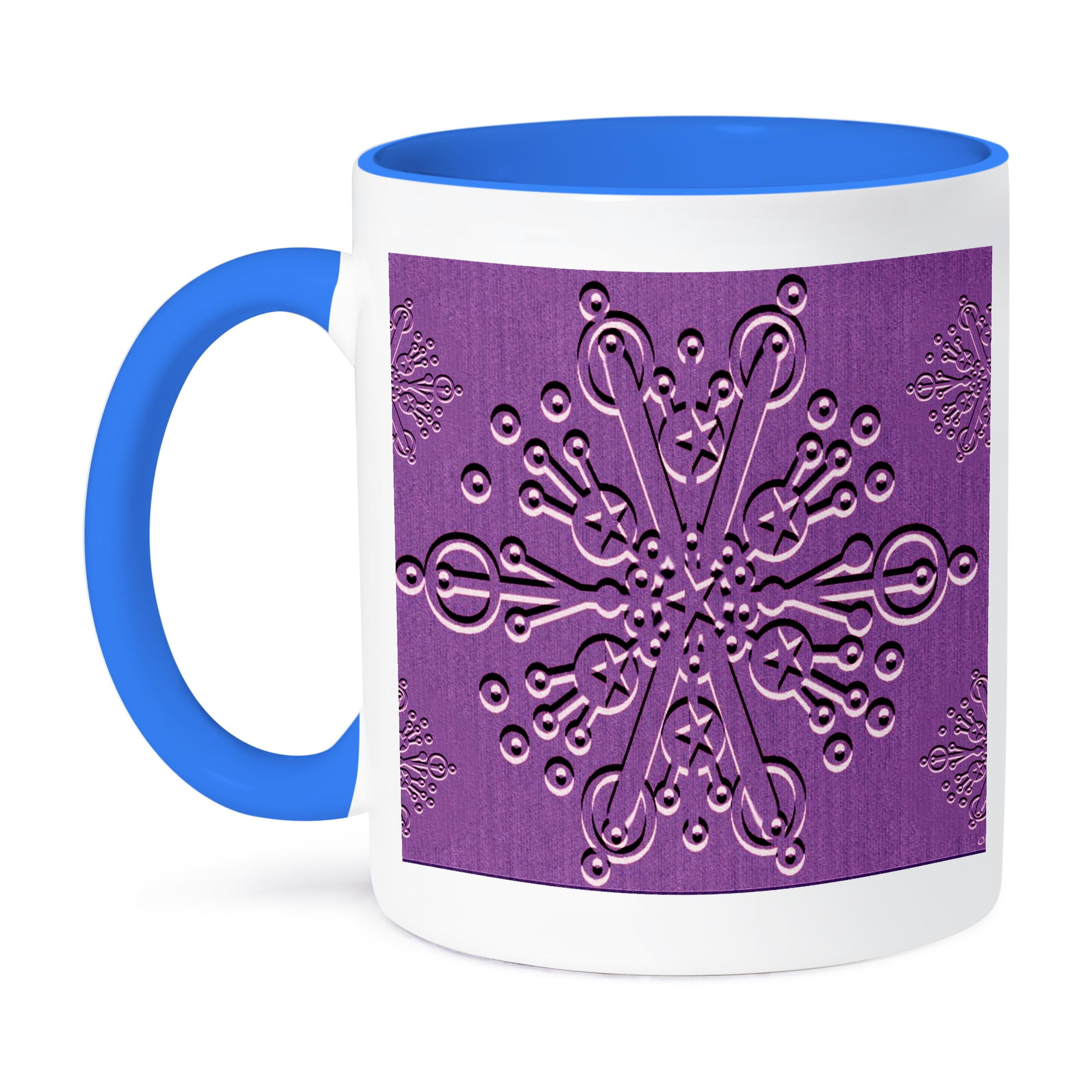 Purple Snowflake, 15oz Two-Tone Blue Mug - Walmart.com