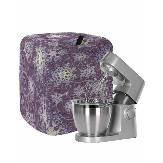 Purple Snowflake Christmas Stand Mixer Dust Cover with Storage Pocket ...