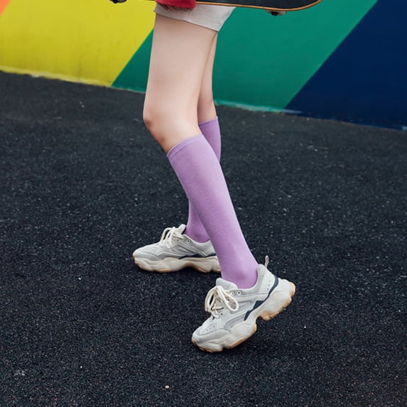 Purple Socks Warm Christmas Fashion Windproof Printing Mid Tube Socks ...
