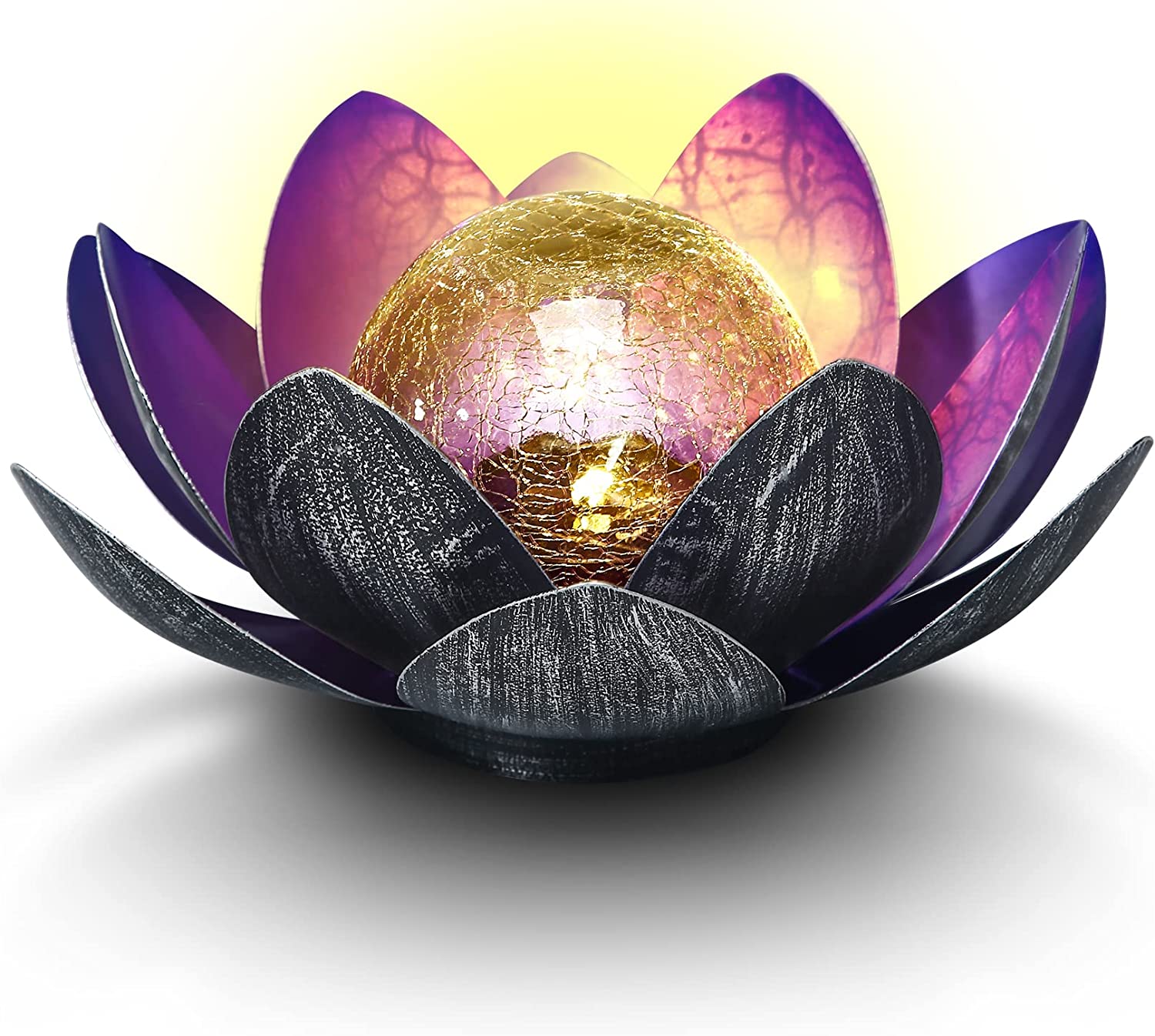 Purple Solar Lotus Flower Light Outdoor Decorations,Solar Garden Decor ...