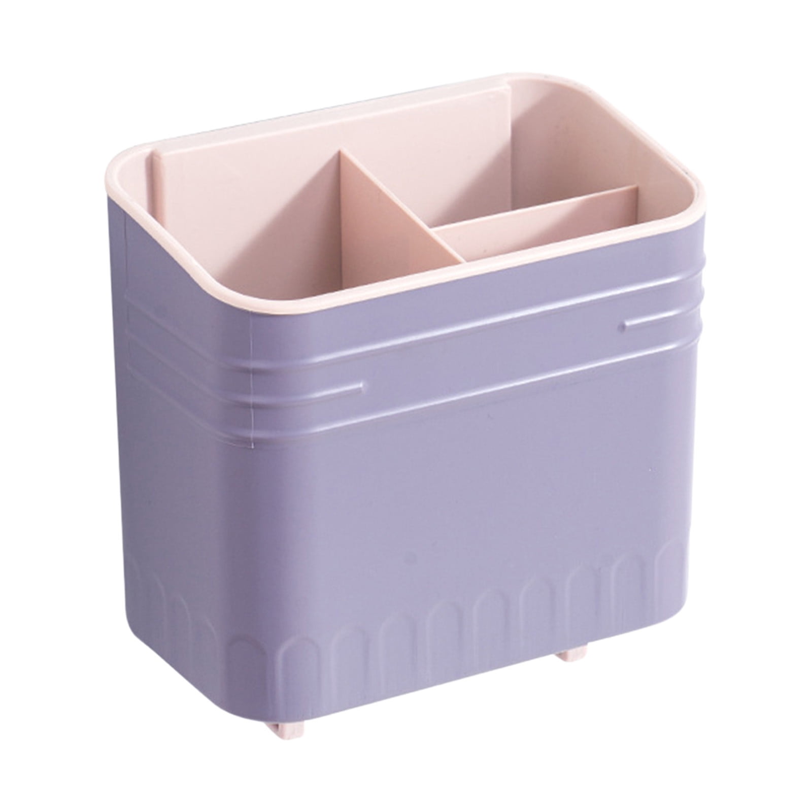 Purple Space Saving 3-Section Utensil Organizer With Drainage Holes ...