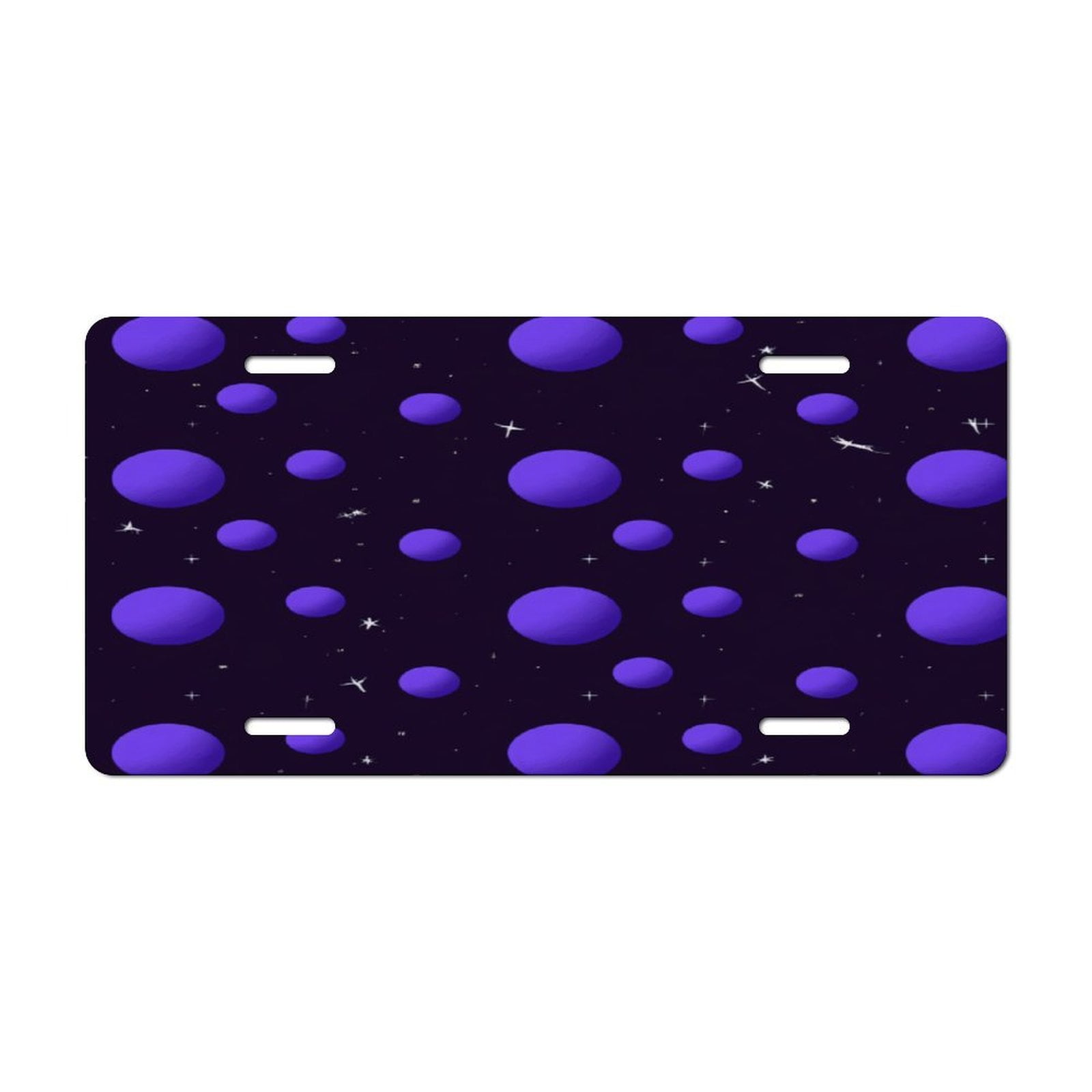 Purple Spheres And Stars Pattern Car Decorative Front License Plate ...