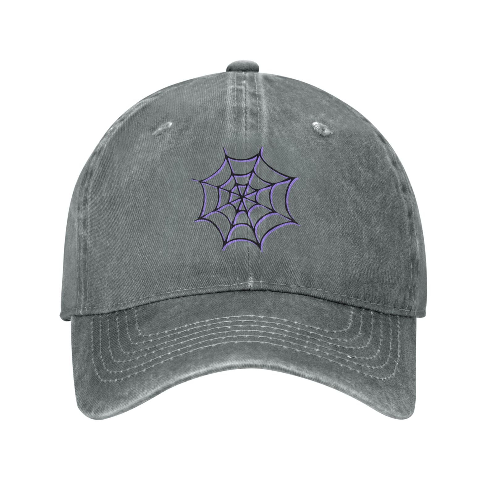 Purple Spider Web Adult Adjustable Classic Washed Casquette Cap Hat ...