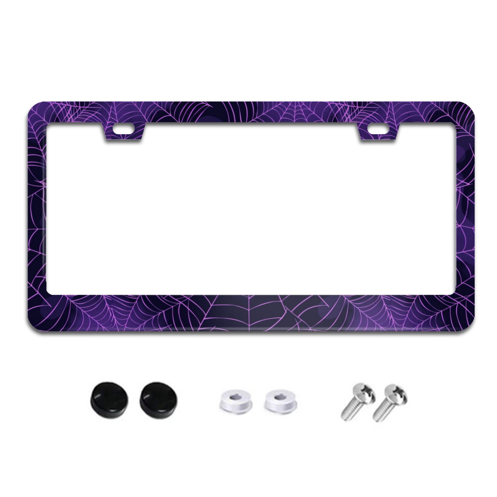 Purple Spider Web License Plate Frames for Women Men Car Plate Holder ...