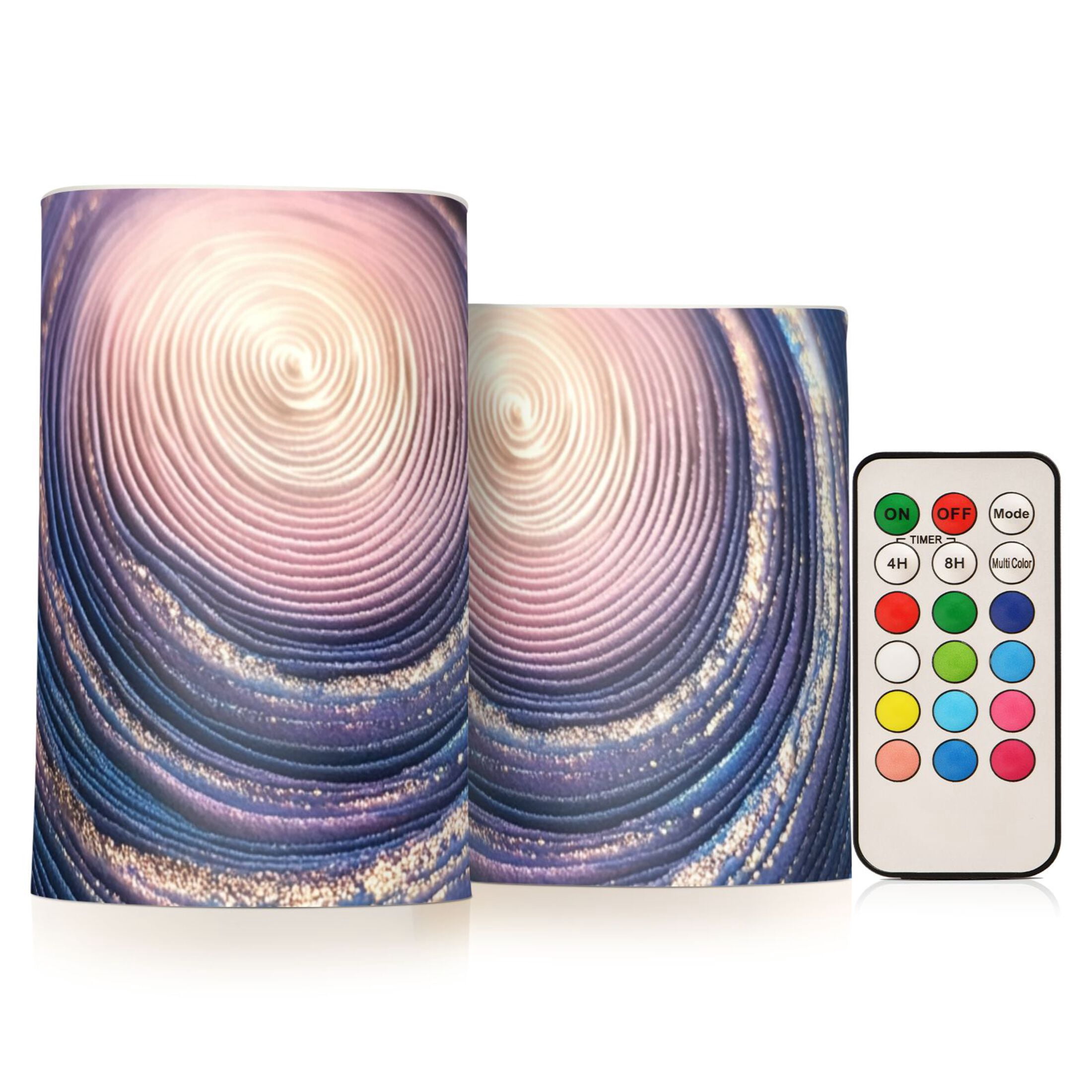 Purple Spiral Glow Flickering Flameless Candles Battery Operated with ...
