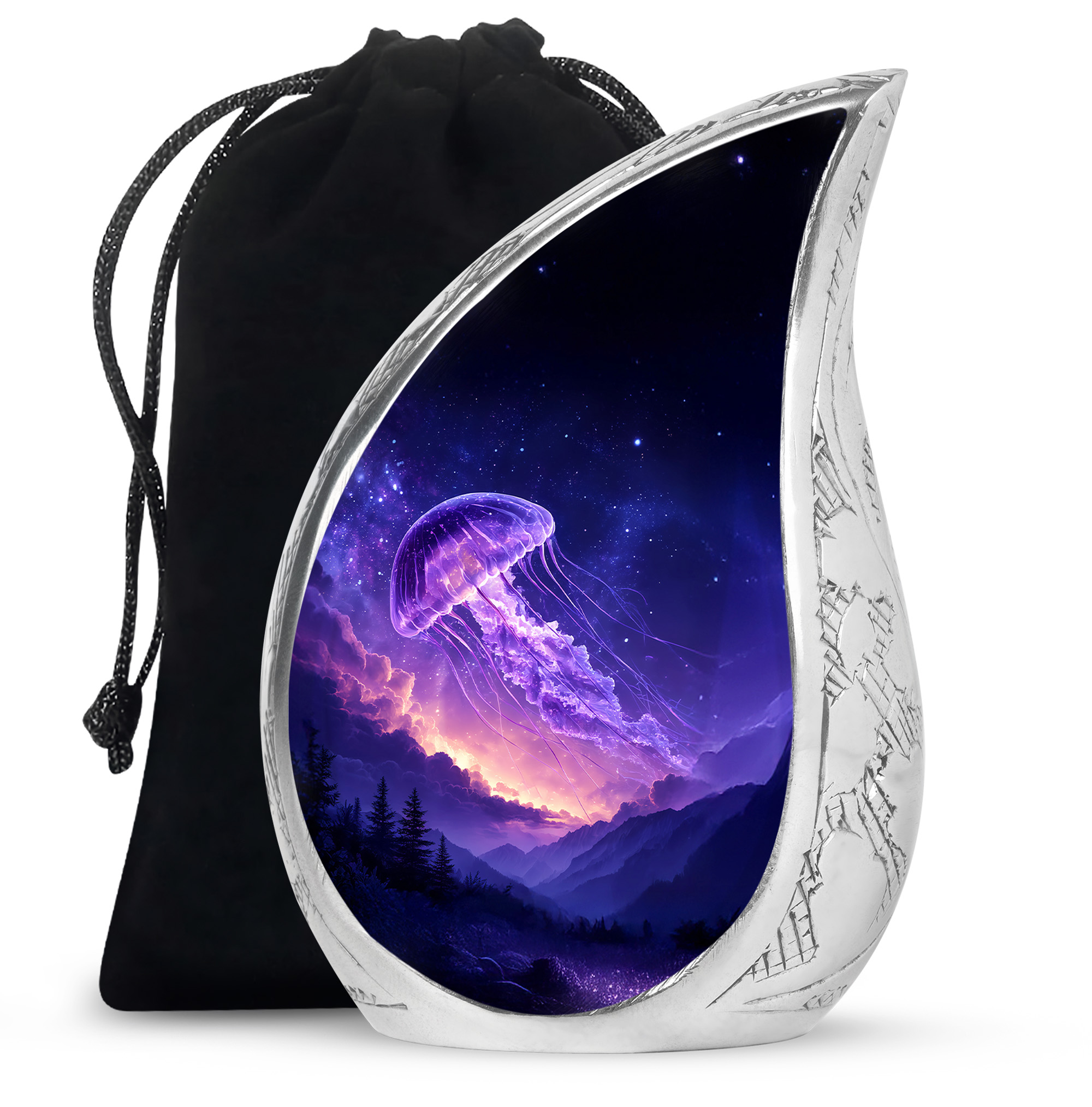 Purple Spirit Urns For Ashes Adult Men - Large Memorial Urn For Human ...