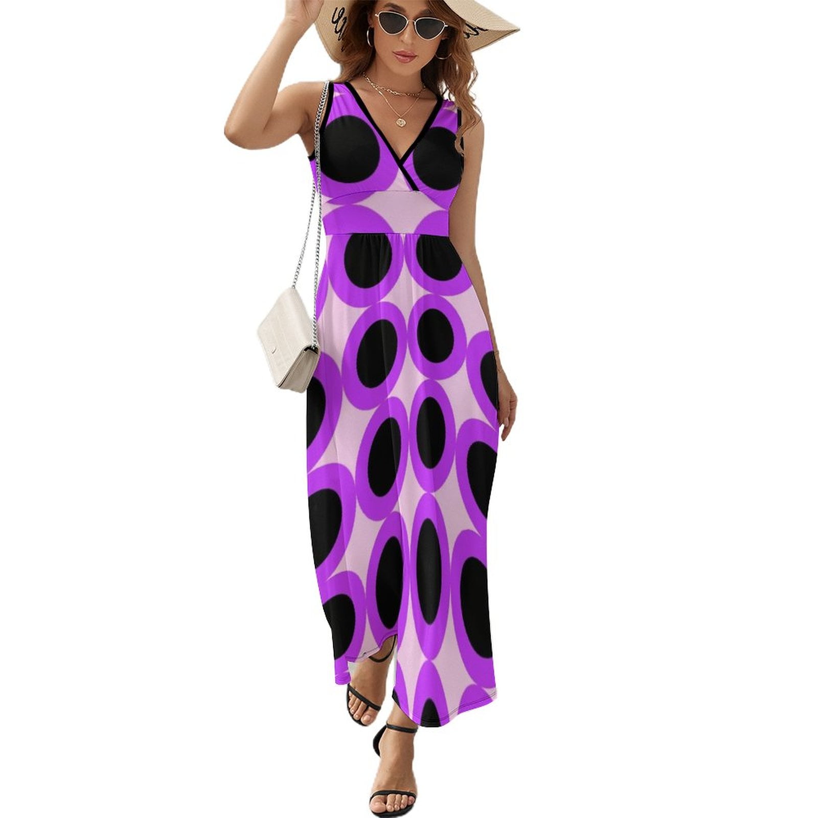 Purple Spot | 60s Mod Sleeveless Dress Dance dresses elegant dress ...
