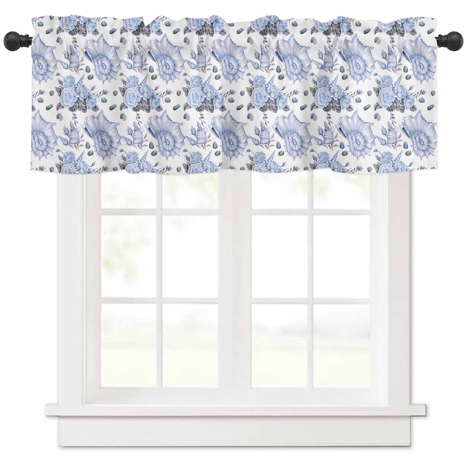 Purple Spring Floral Valances for Windows Farmhouse Kitchen Curtains ...