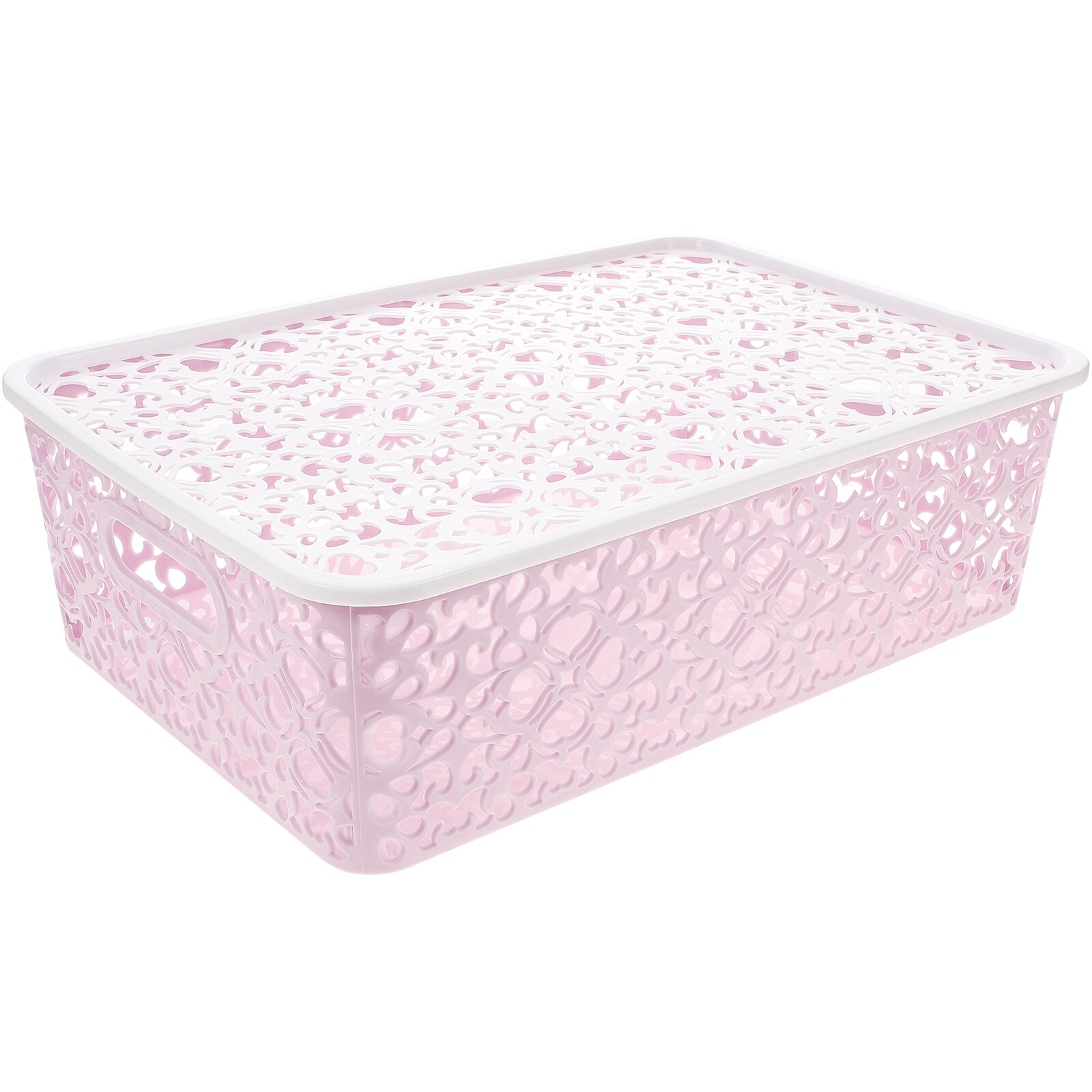 Purple Stackable Wicker Storage Box with Lid - Large Size - Walmart.com