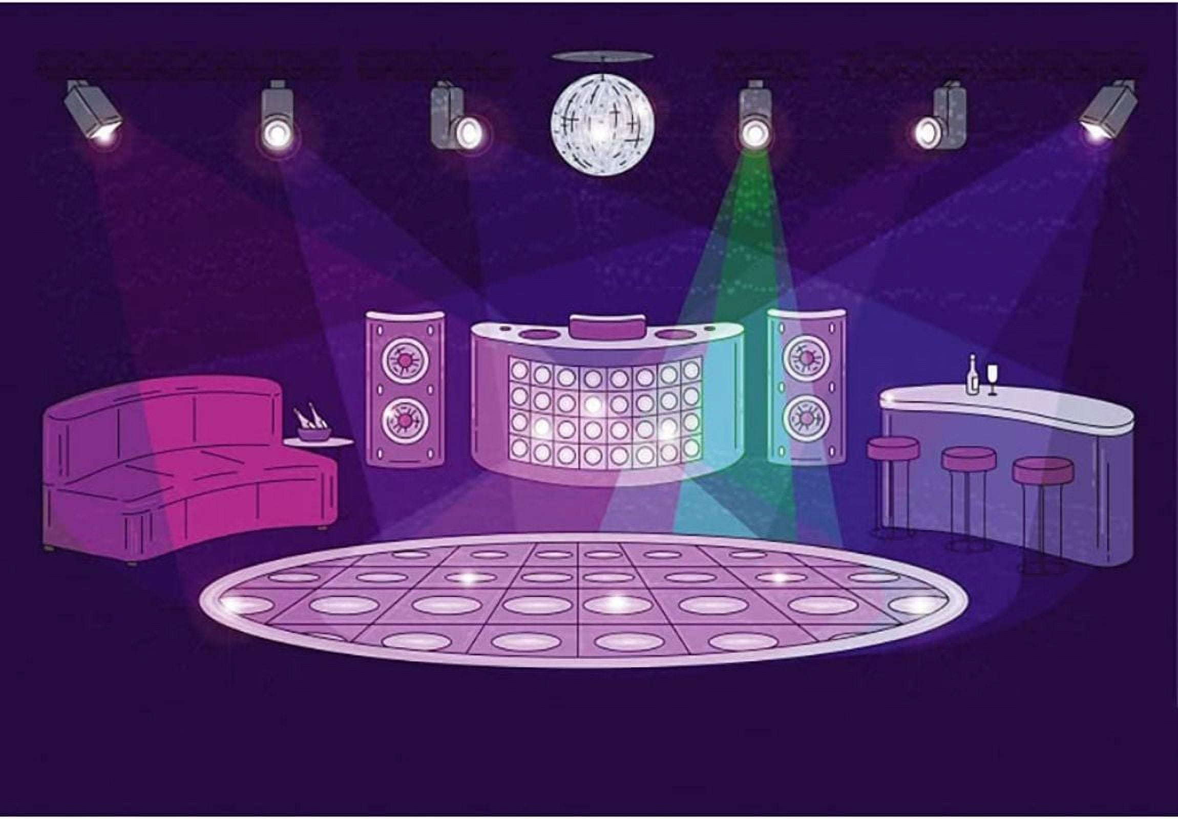 Purple Stage Backdrop Modern Studio Microph Music Background for ...
