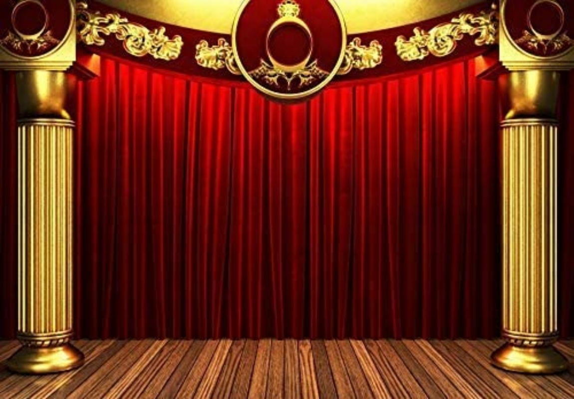 Purple Stage Backdrop Modern Studio Microph Music Background for ...