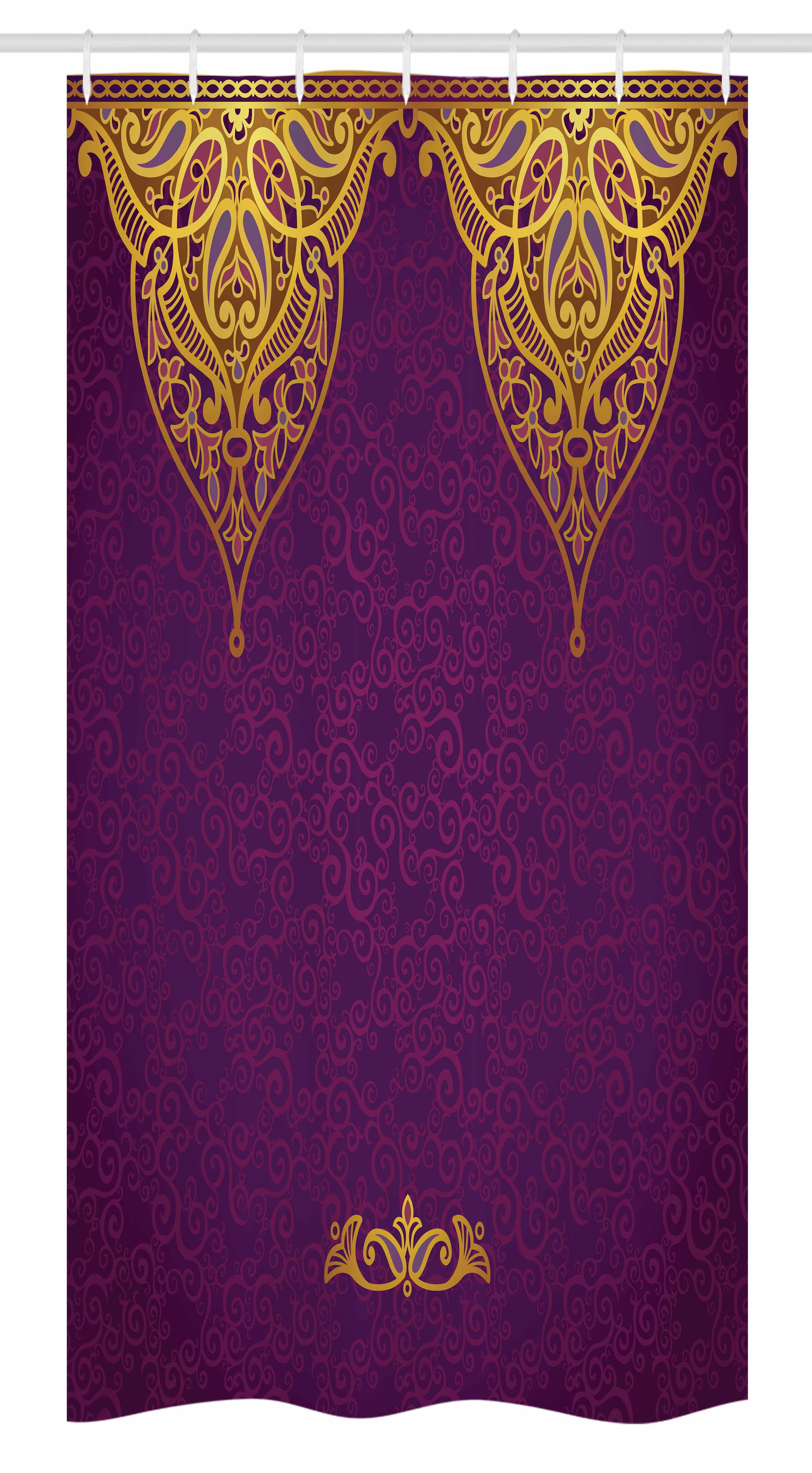 Purple Stall Shower Curtain, Eastern Oriental Royal Palace Patterns with Bohemian Style Art ...