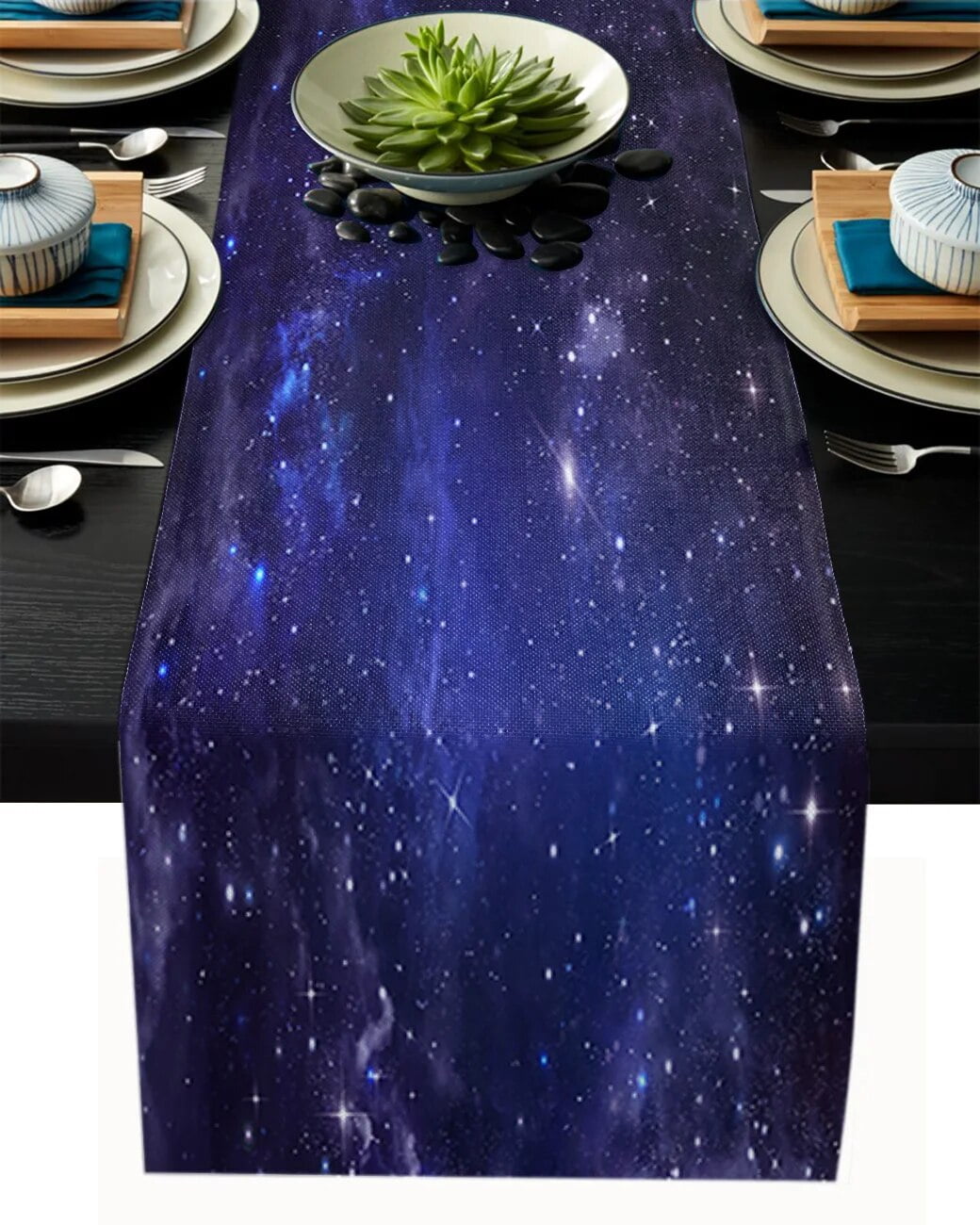 Purple Star Sky Romantic Starry Night Table Runner Wedding Table Decor ...