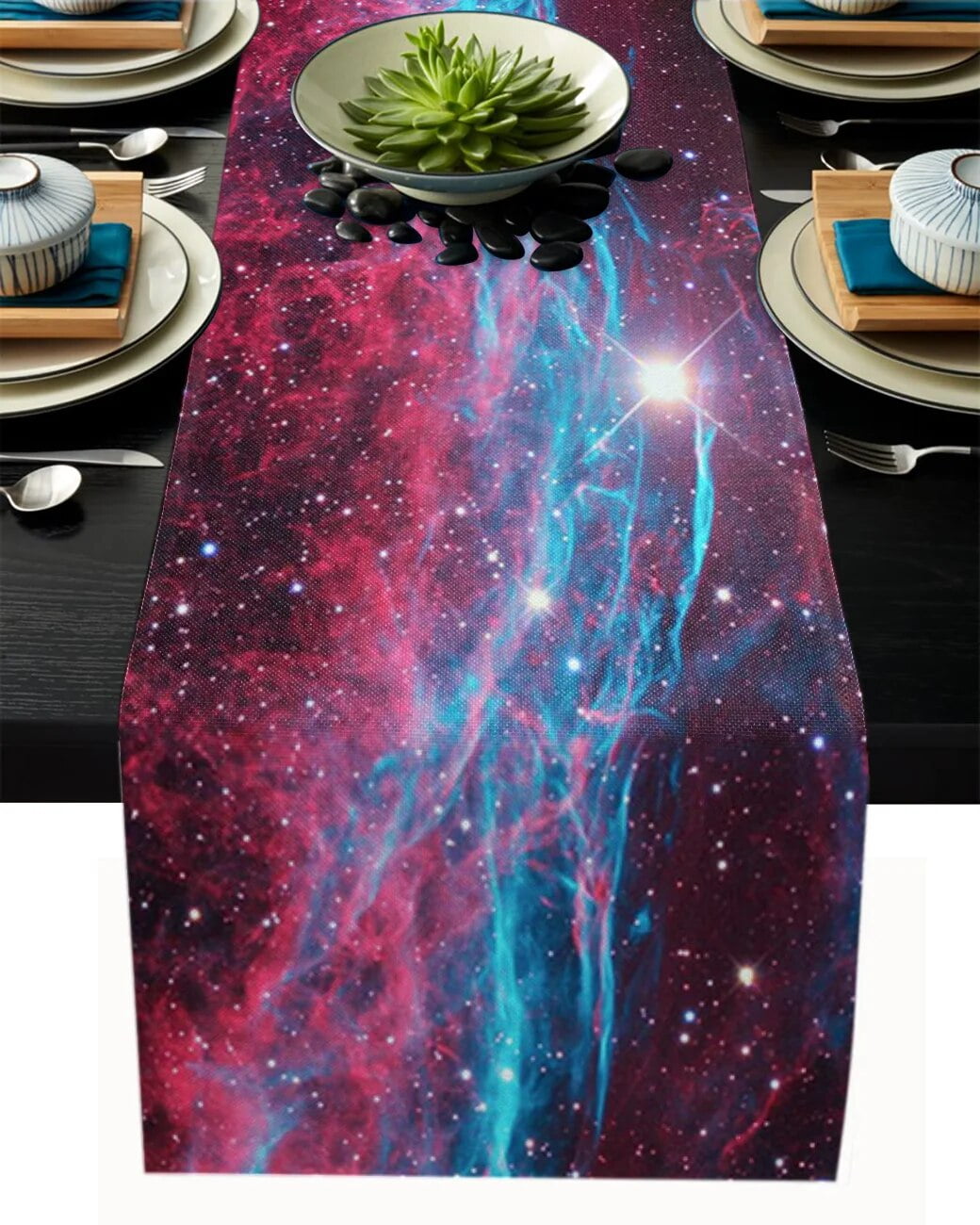 Purple Star Sky Romantic Starry Night Table Runner Wedding Table Decor ...