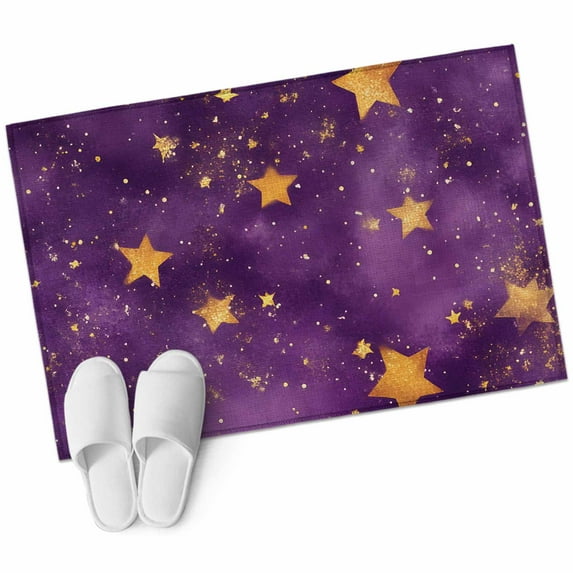 Purple Starry Sky Area Rug 2x3ft Star Galaxy Non-Slip Washable Square ...