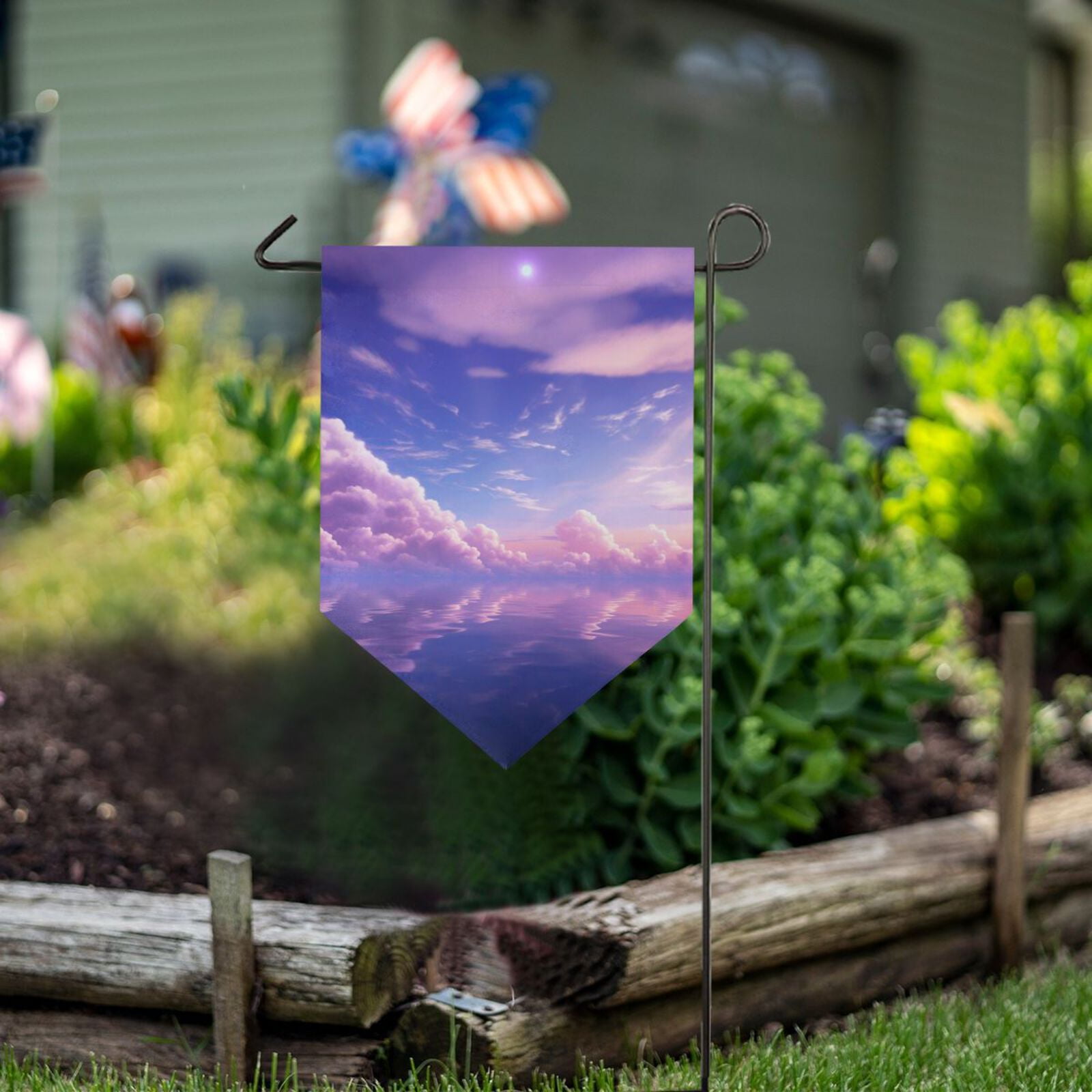 Purple Starry Sky Garden Flag 18" x 12.5" Double Sided Yard Lawn ...