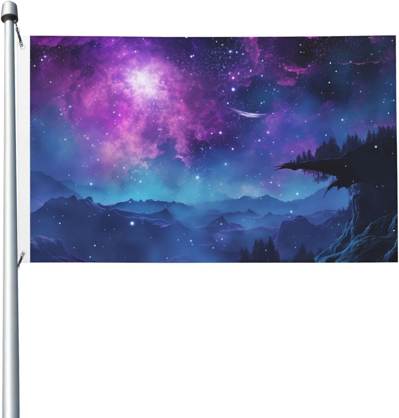 Purple Starry Sky Garden Flag Welcome Flags for Outside Holiday Banner ...