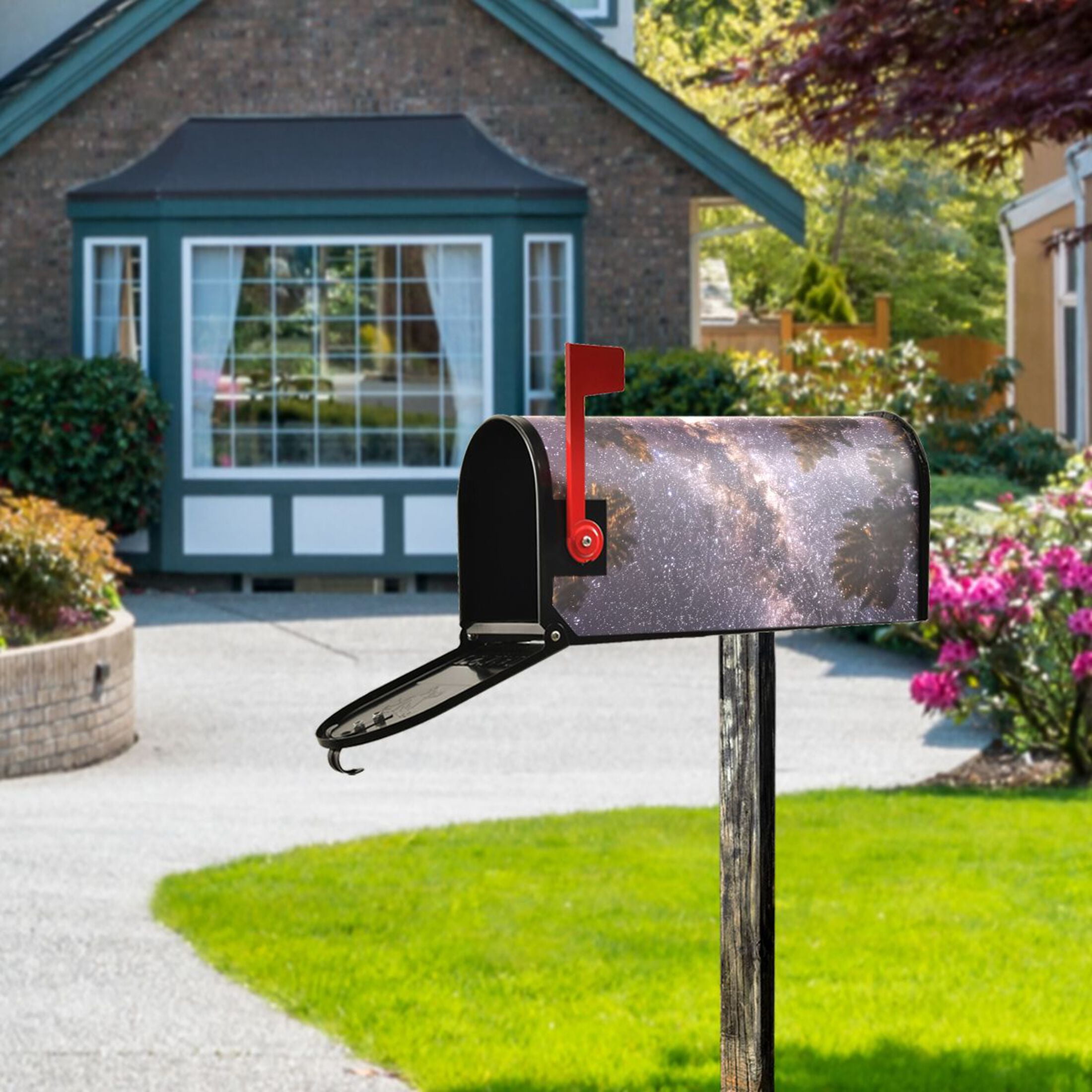 Purple Starry Sky Mailbox Cover Magnetic Standard Size Post Box Cover ...