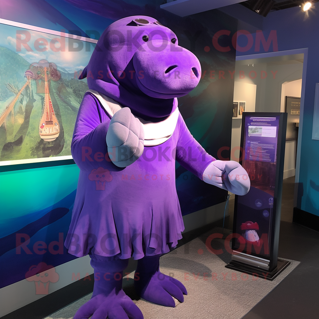 Purple Stellar'S Sea Cow REDBROKOLY mascot costume character dressed ...