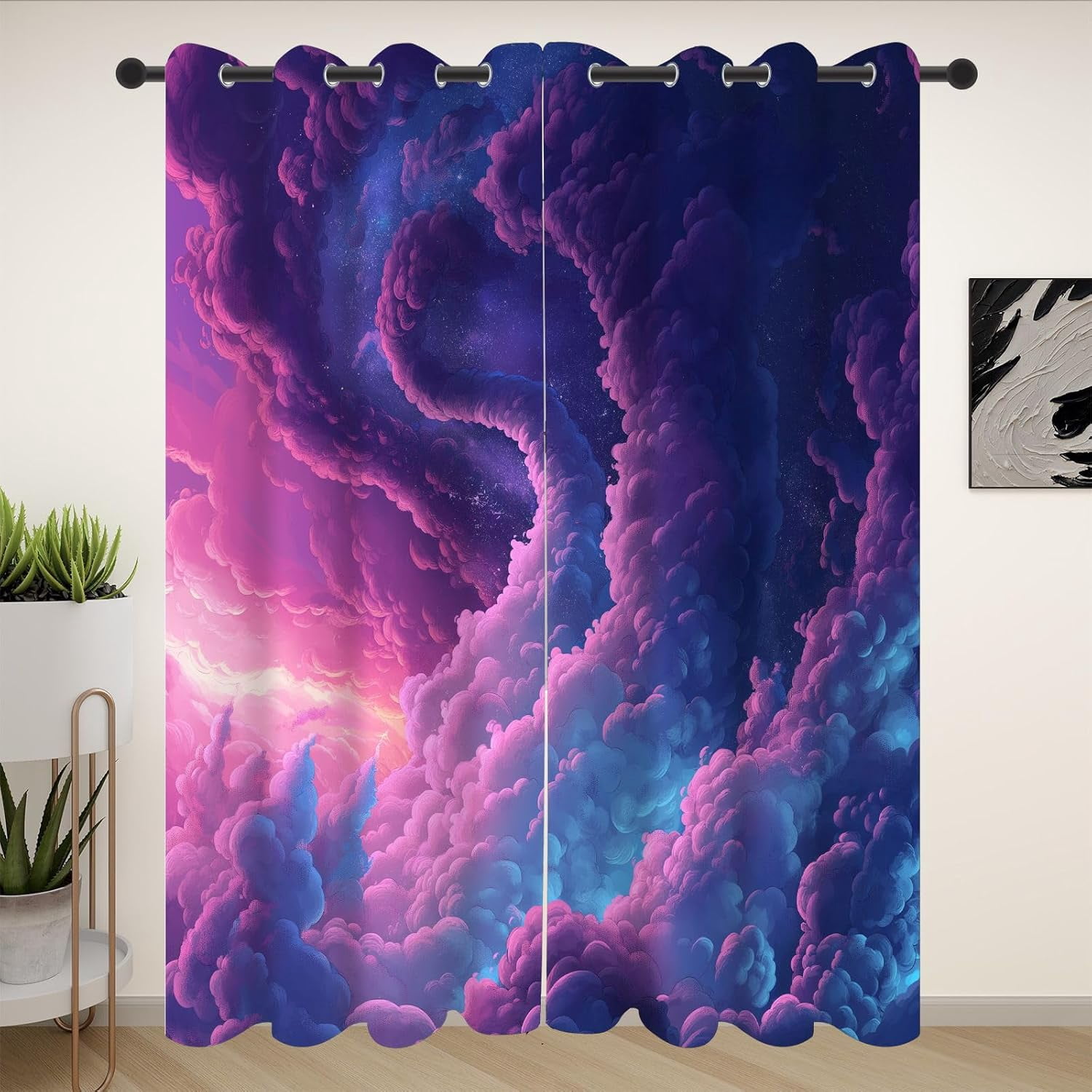 Purple Storm Blackout Curtains For Bedroom, Dreamy Tornado Grommets ...