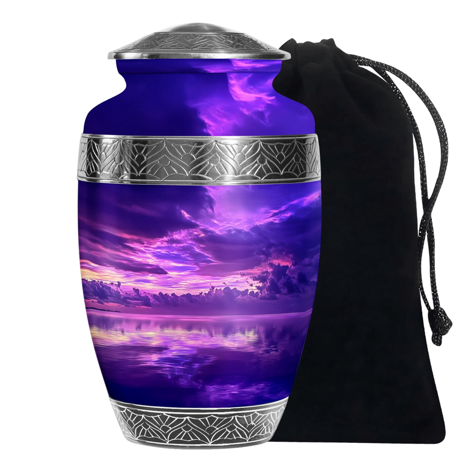 Purple Storm Cloud Large Memorial Urn For Adult Male Ashes - Cremation ...