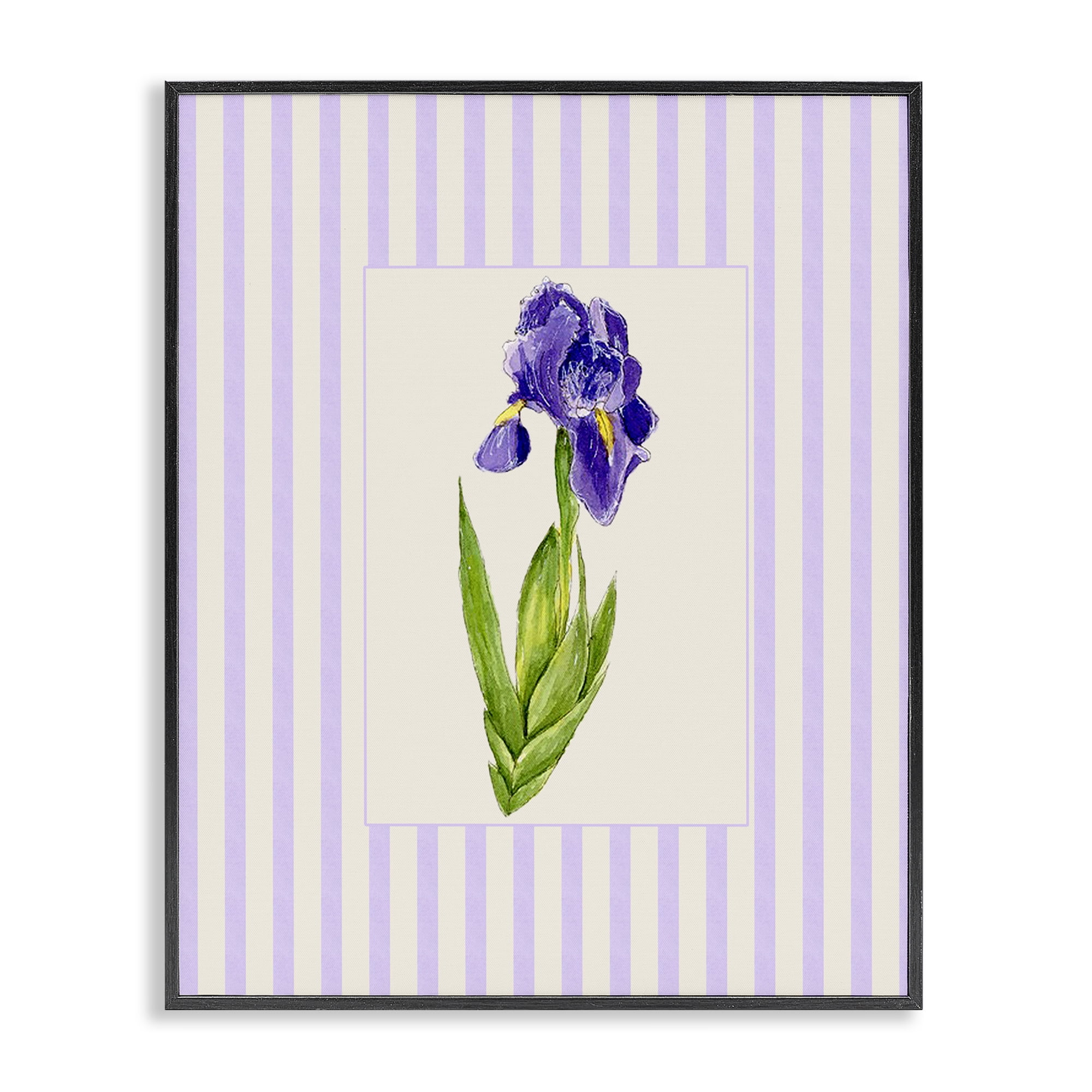 Purple Stripe Iris Black Framed Giclee Art, design by Lisa Wehmeyer ...