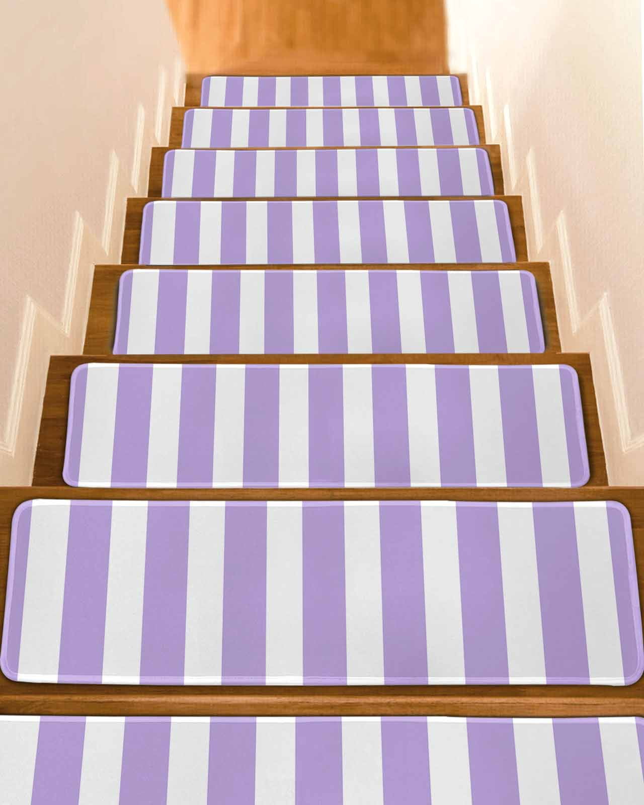 Purple Striped Stair Treads for Wooden Steps Indoor Runner Rug Carpet ...