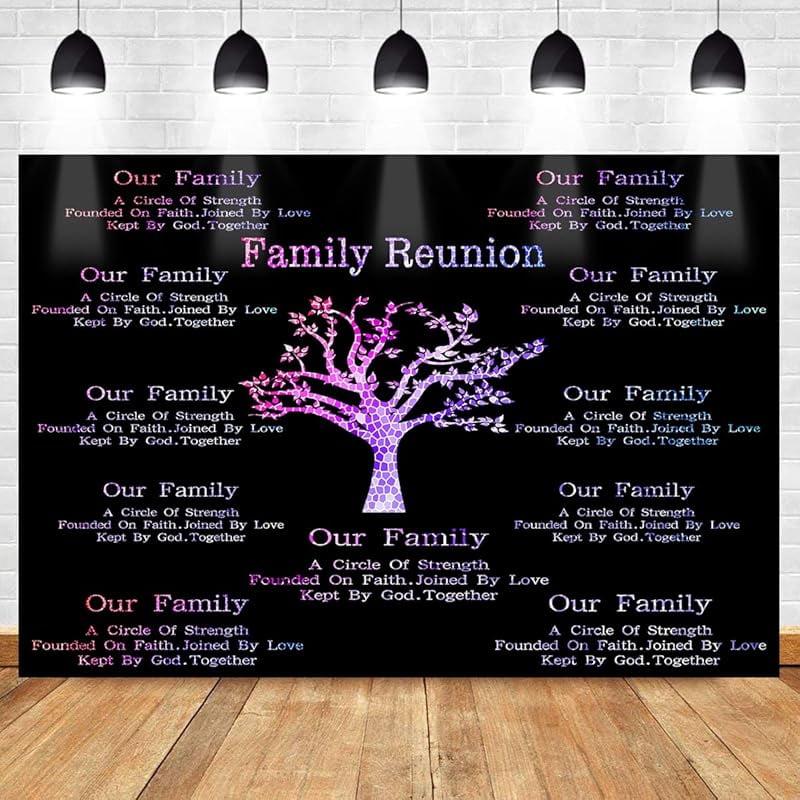 Purple Style Family Reunion Backdrop for Family Reunion Decorations ...