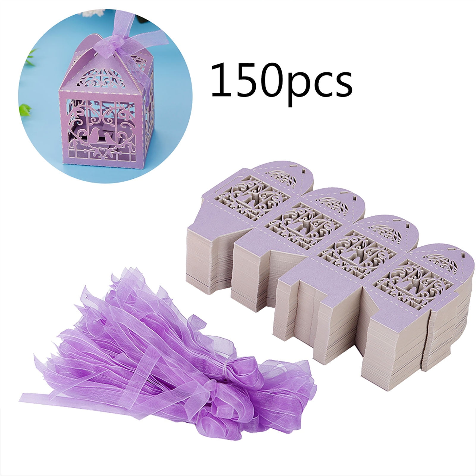 Dracceev 150PCS Wedding Favor Sugar Chocolate Boxes Wedding Decoration ...