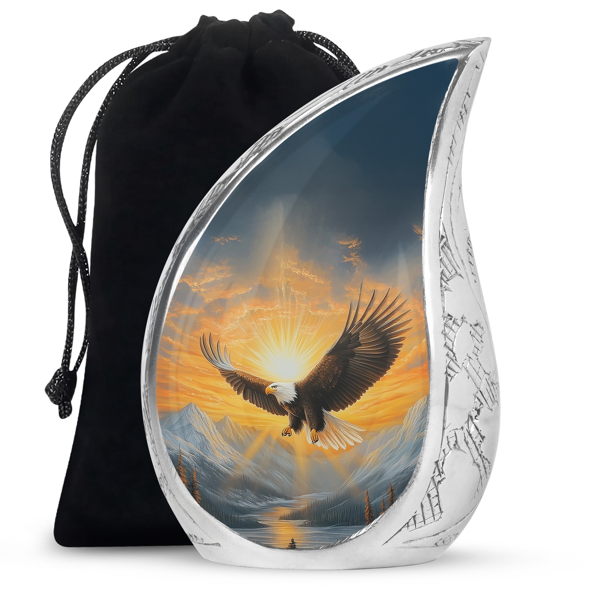 Purple Sunset Flying Eagle Large Urns For Human Ashes - Cremation Urn ...