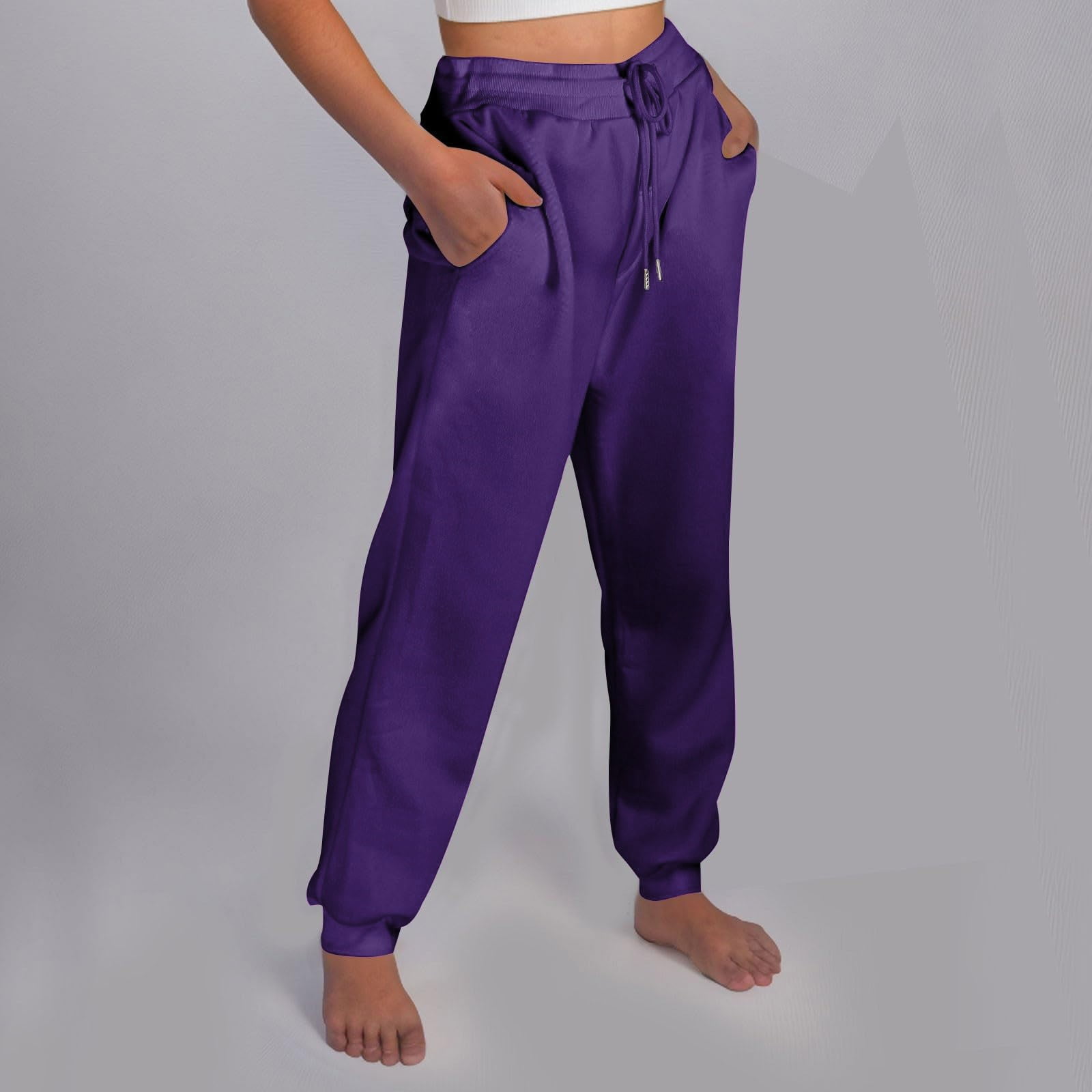 Purple Sweatpants Women Straight Leg Sweatpants for Women Bottom Fleece ...