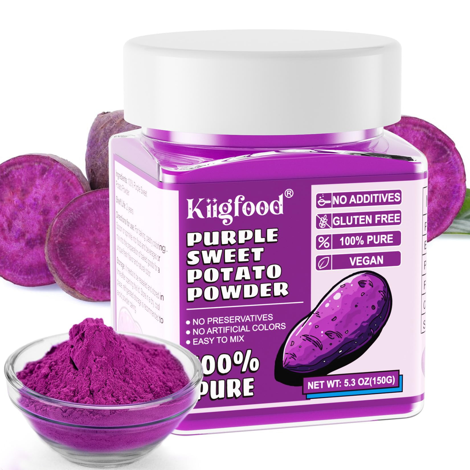 Purple Sweet Potato Powder IEF31 - Kiigfood 5.3 oz/150g Pure Natural ...