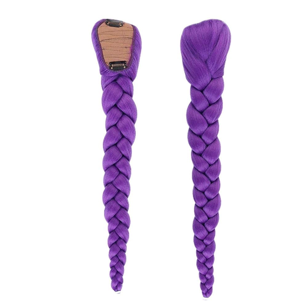 Purple Synthetic Hair Ponytail Wig Clip-in Extensions, 66cm Long, High ...