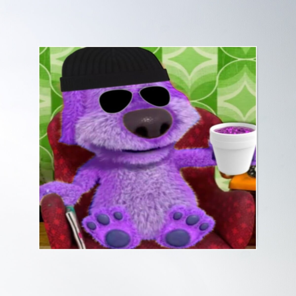 Purple Talking Ben Drinks Lean Update Poster Wall Art, Modern Wall ...