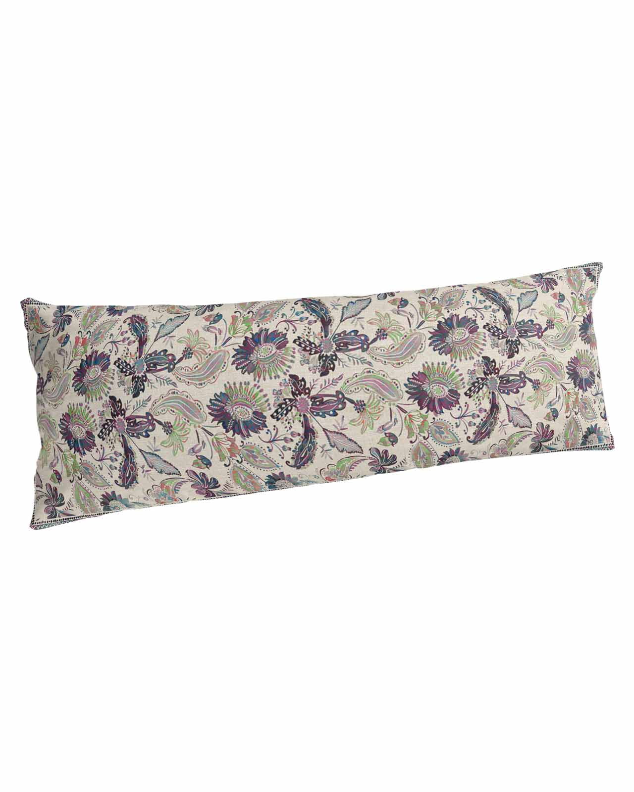 Purple Teal Ethnic Body Pillow Covers, Boho Modern Geometric Abstract ...