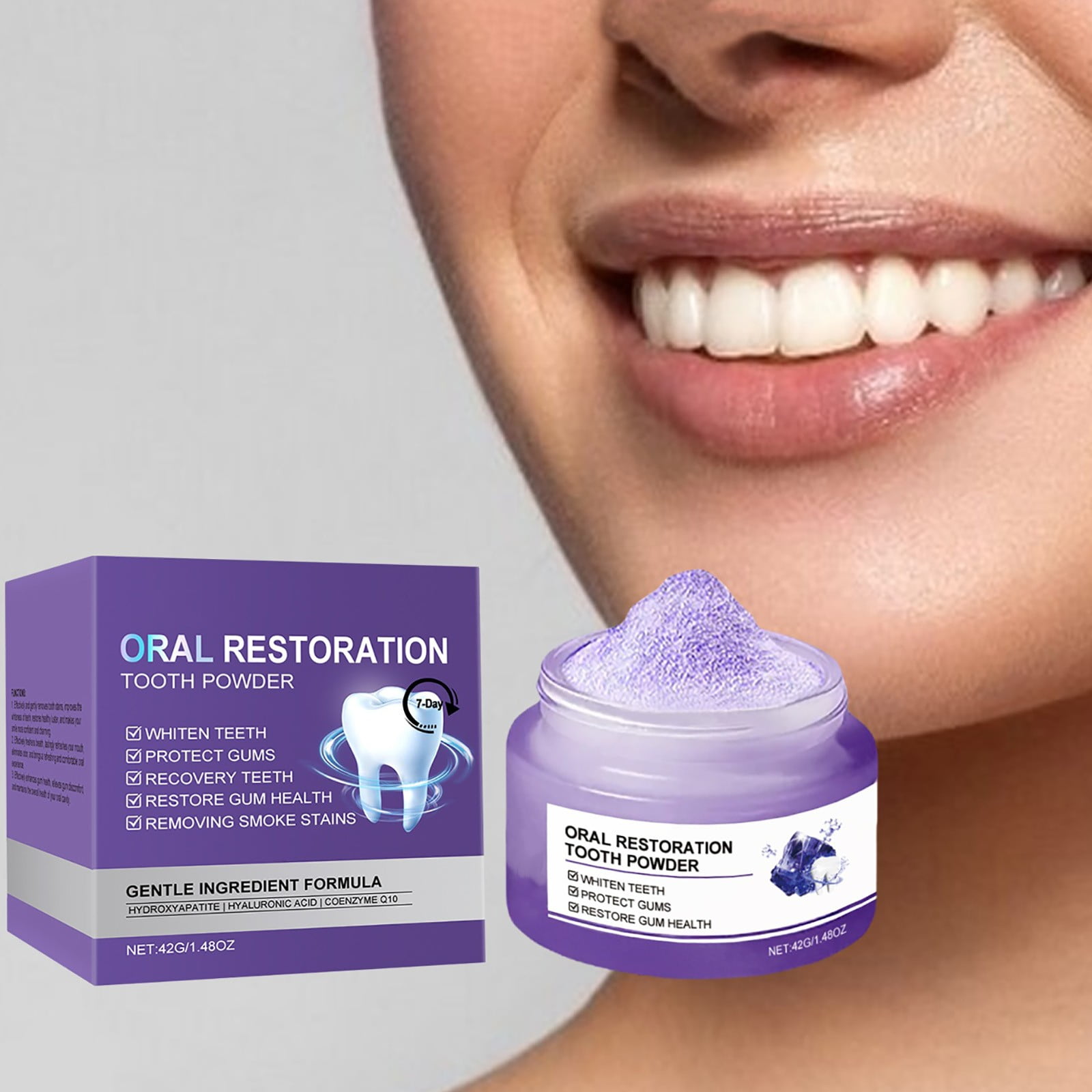 Purple Teeth Powder Effectively Strengthen Teeth And Gums Mild Fresh ...