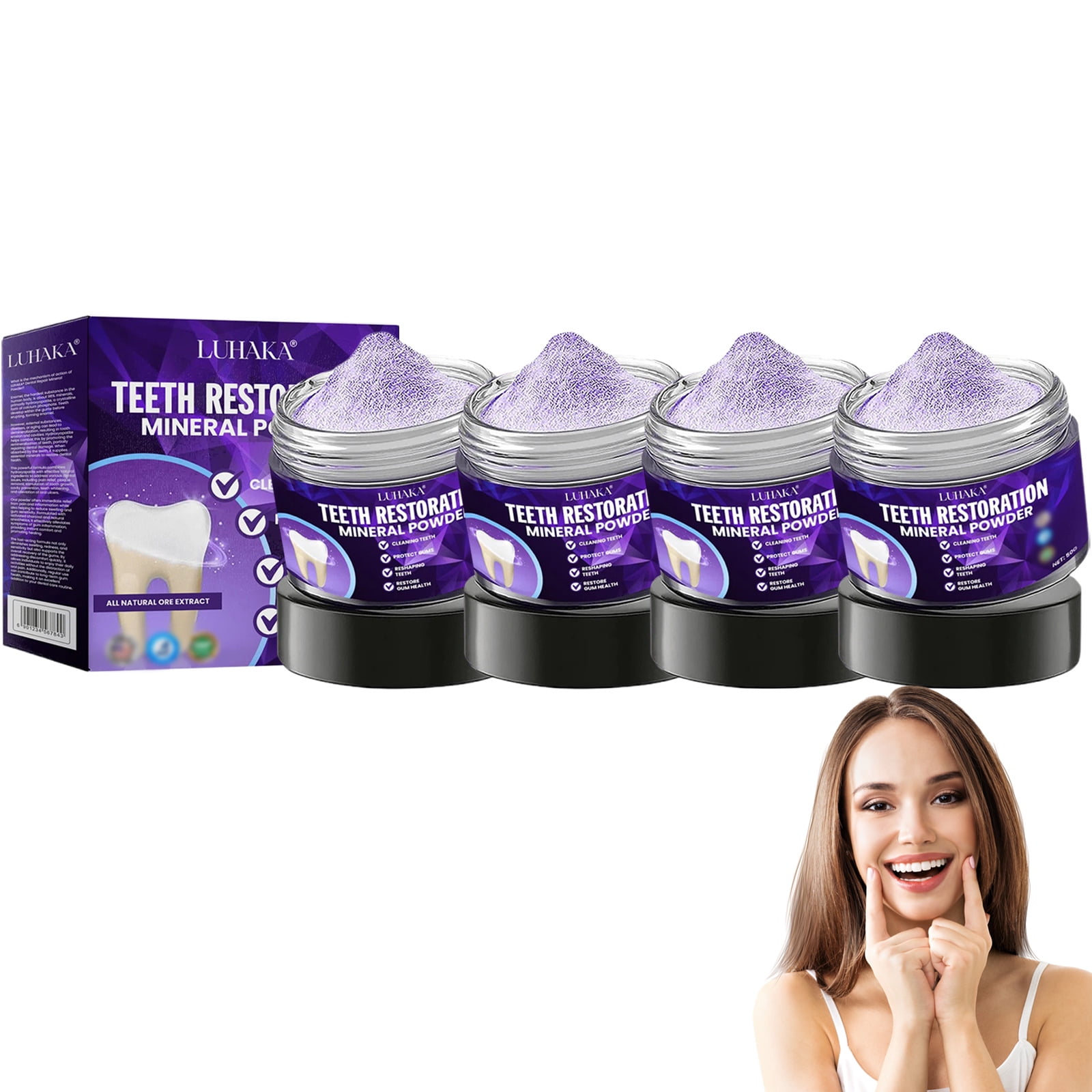Purple Teeth Restoration Mineral Powder, Mineral Tooth Powder, Dental ...