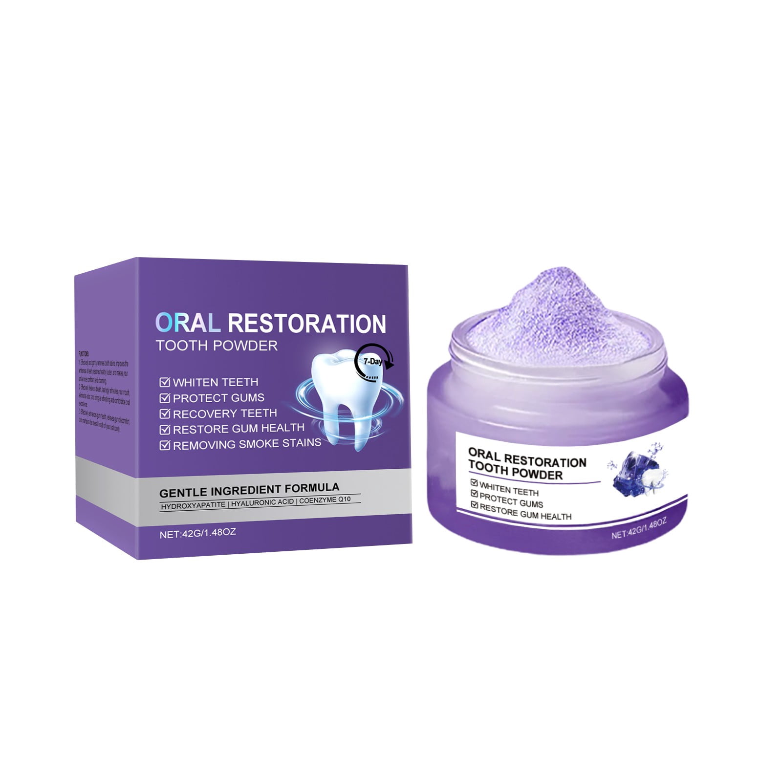 Purple Teeth Restoration Mineral Powder, Tooth Powder Effective in ...