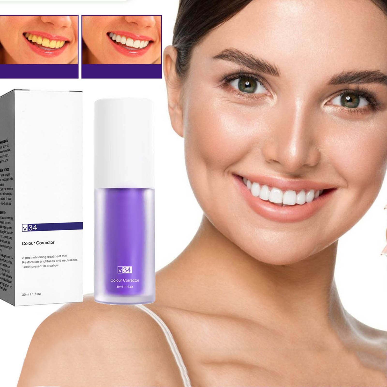 Purple Teeth Tooth Stain Removal 30ml Clean Bad Breath Stain Beauty ...