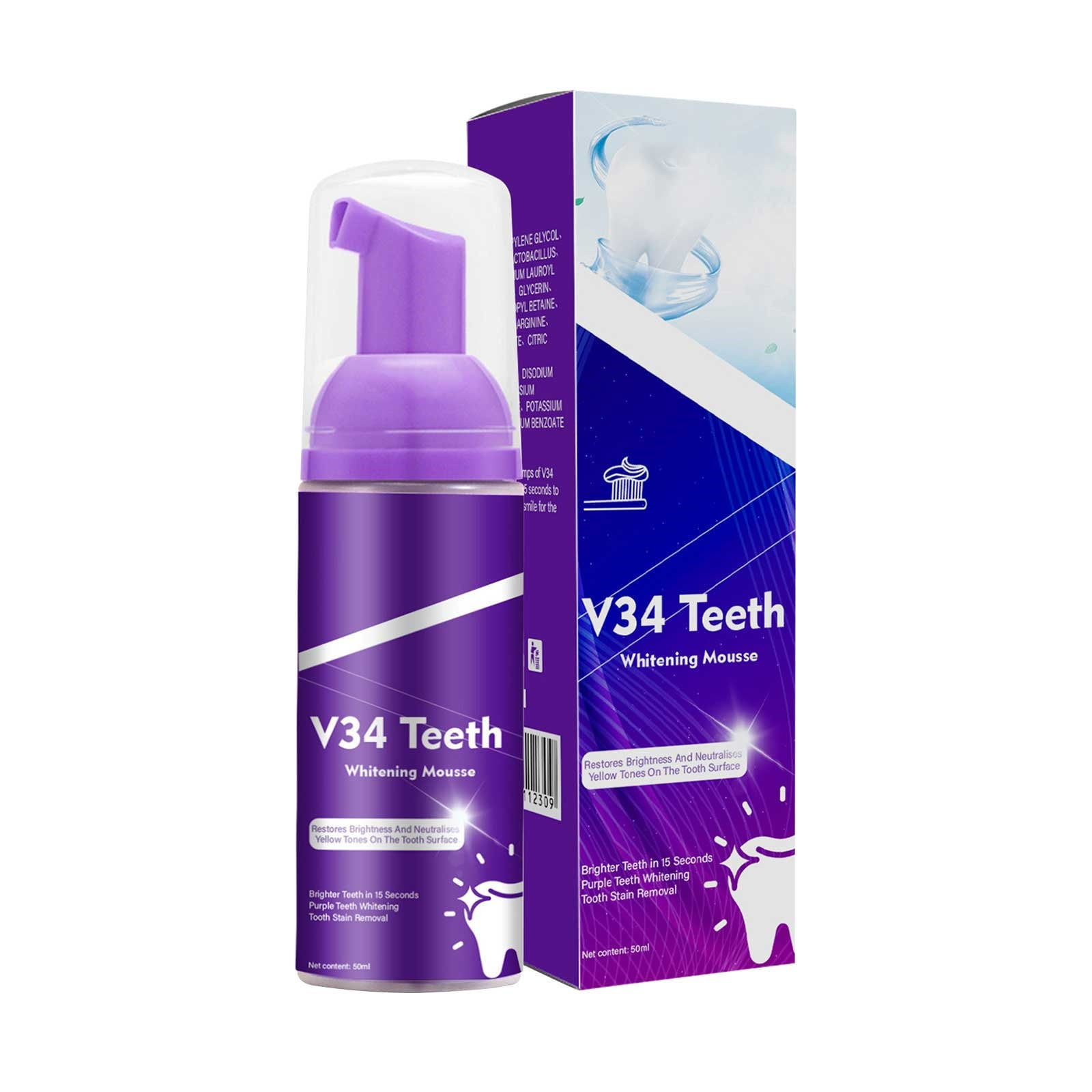 Purple Teeth Tooth Stain Removal Teeth Booster Purple Tooth Foam Purple ...