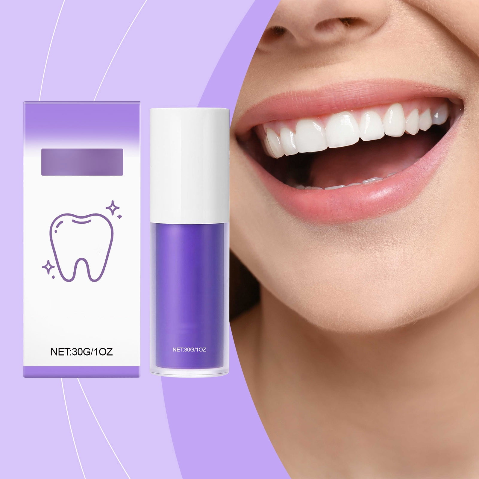 Purple Teeth Whiten Toothpaste, Stains Removal, Toothpaste for Teeth ...