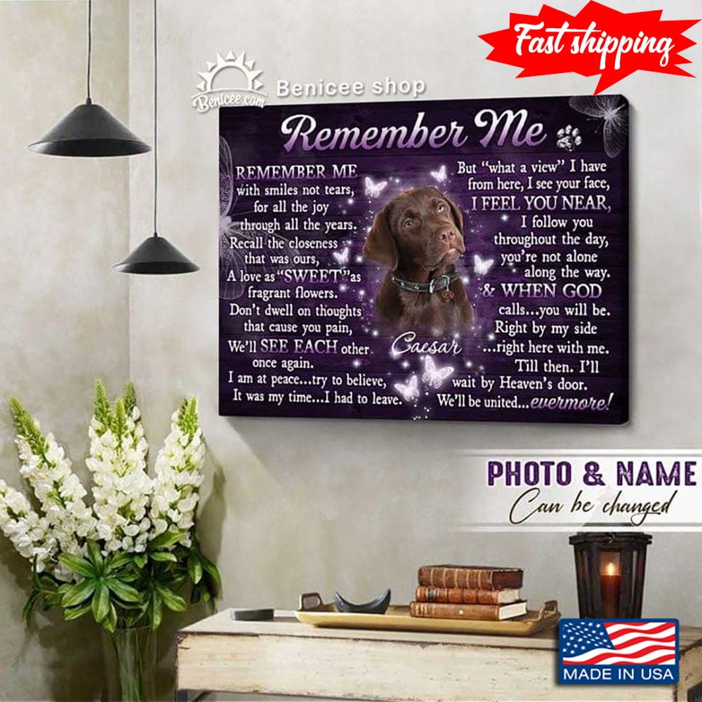 Purple Theme Customized Name & Photo Chocolate Labrador Retriever Dog ...