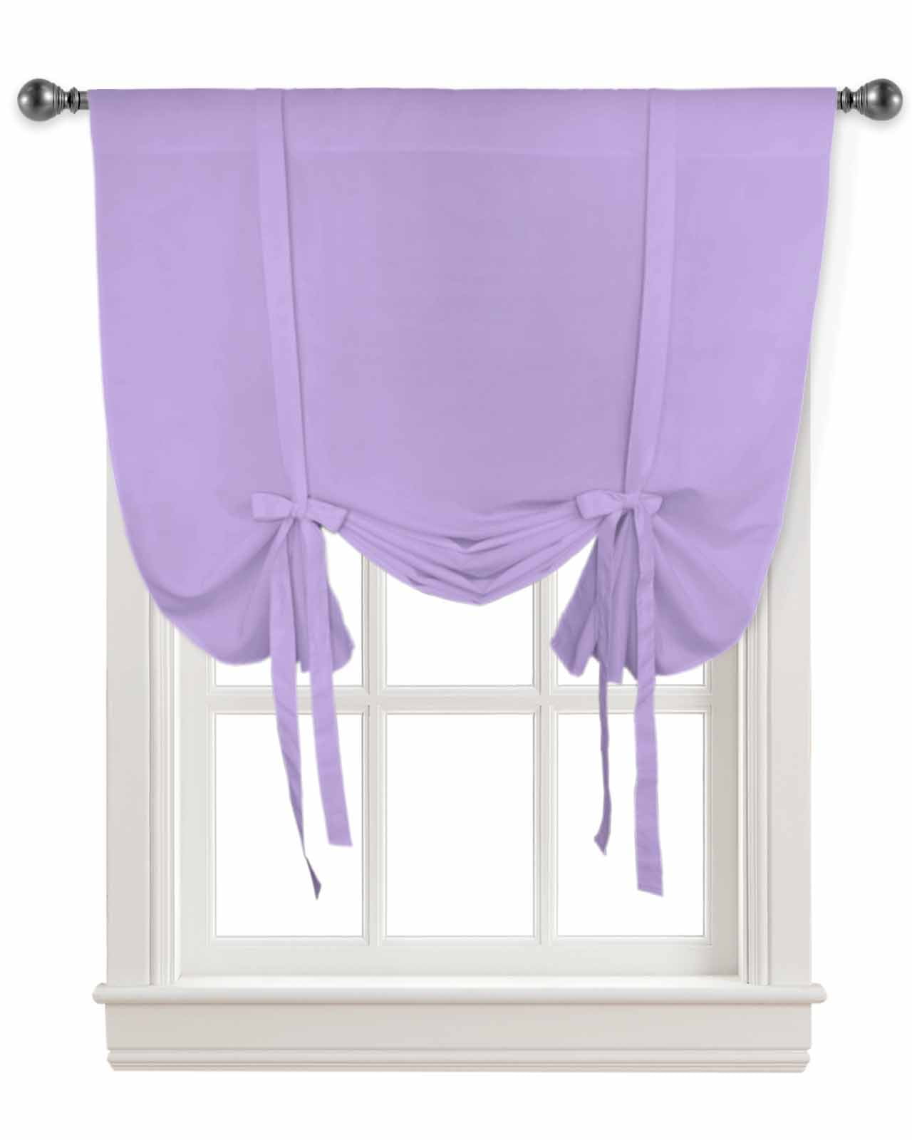 Purple Tie Up Curtains for Kitchen Bathroom Bedroom Windows 45 Inch ...