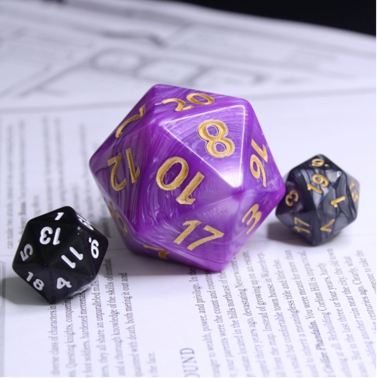 Purple Titan 55mm Jumbo d20 - Polyhedral 5E DND Dungeons Dragons ...