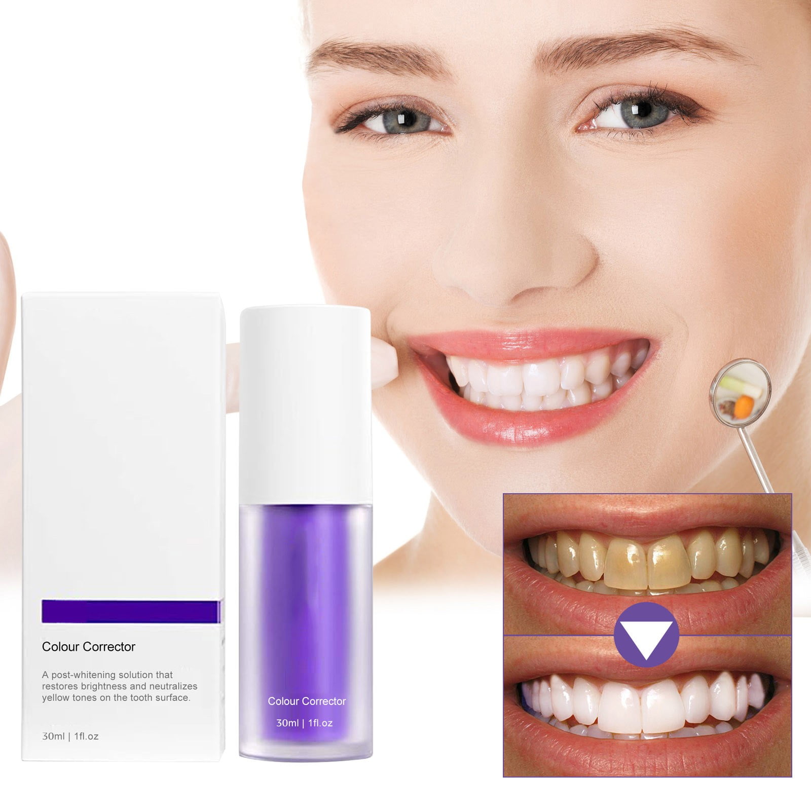 Purple Tooth Toothpaste Color Corrector Tooth Stains Teeth Enhancer ...
