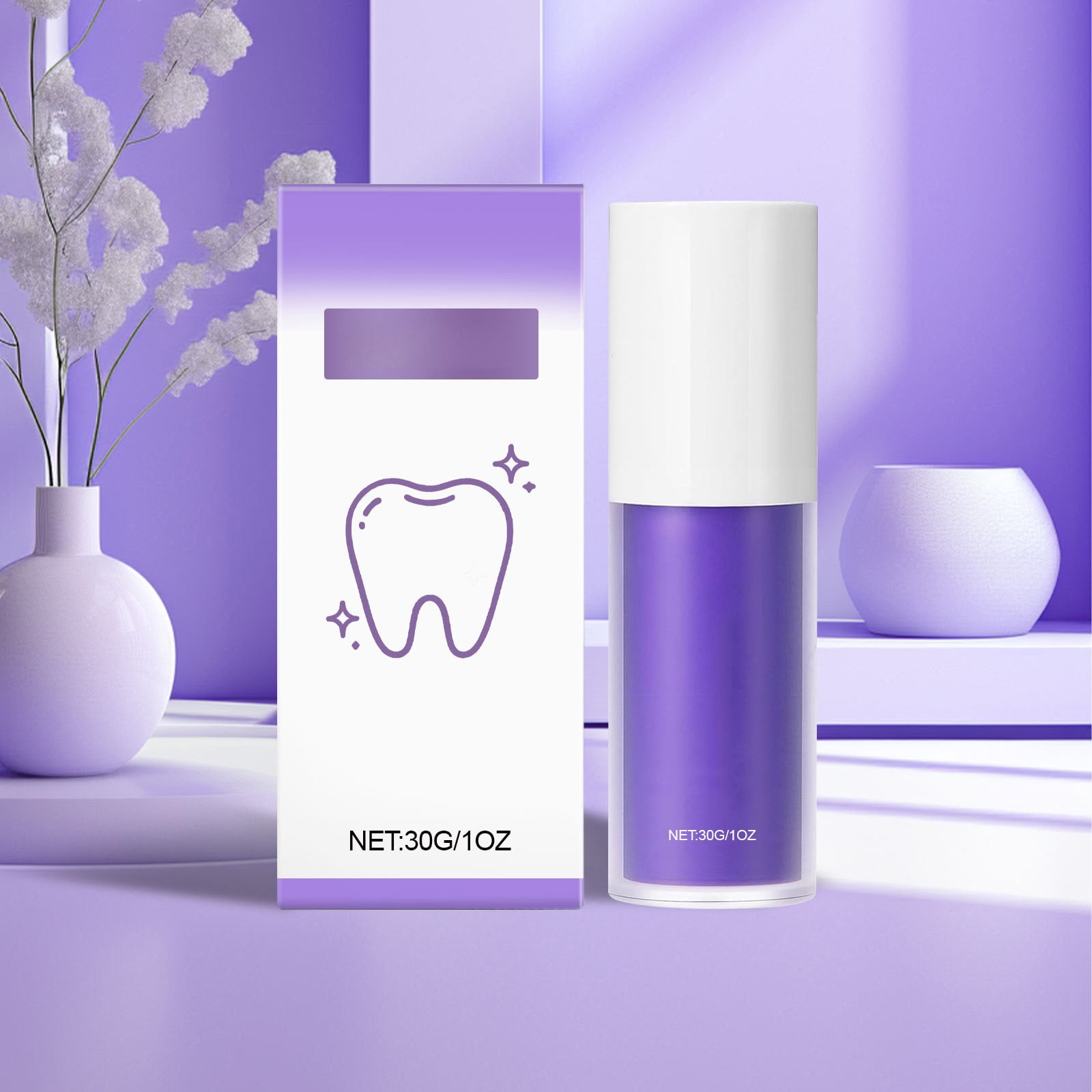 Purple Toothpaste, 30g Tube for Removing Stains and Whitening Teeth ...