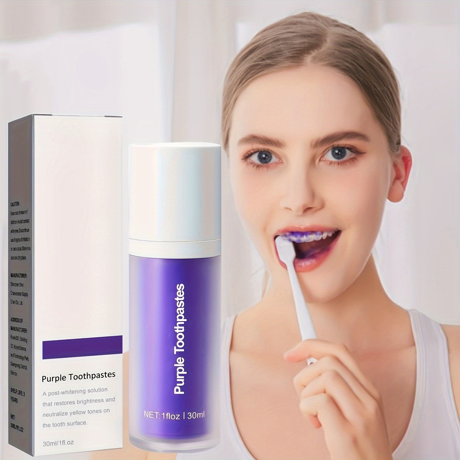 Purple Toothpaste For Teeth Tooth Colour Corrector Tooth Stain Removal ...