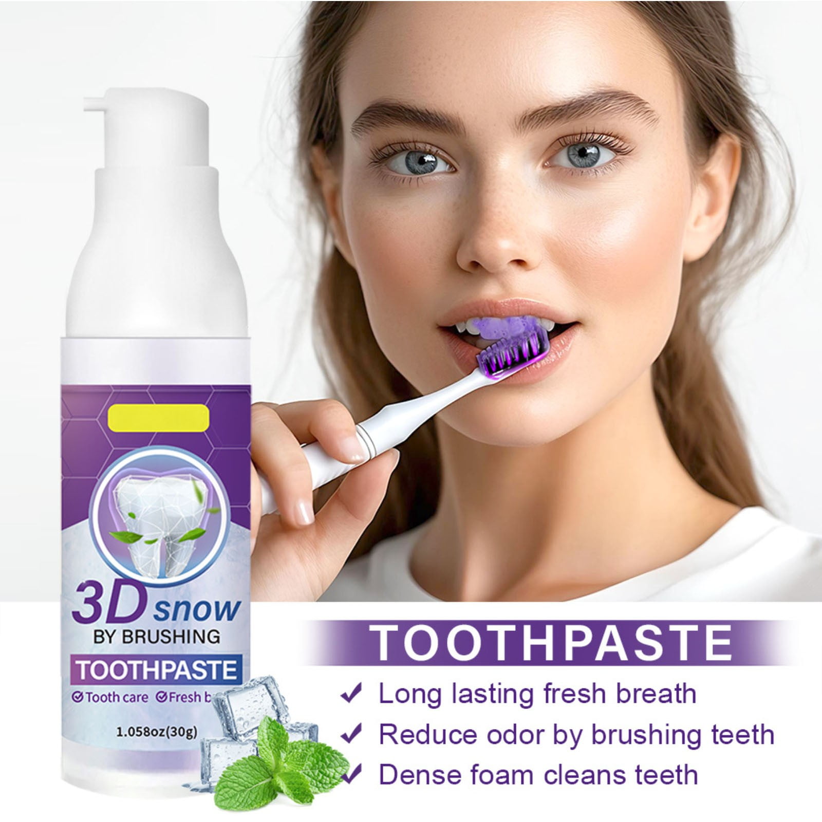 Purple Toothpaste, Fresh Breath, Long-lasting ,whitens Teeth - Walmart.com