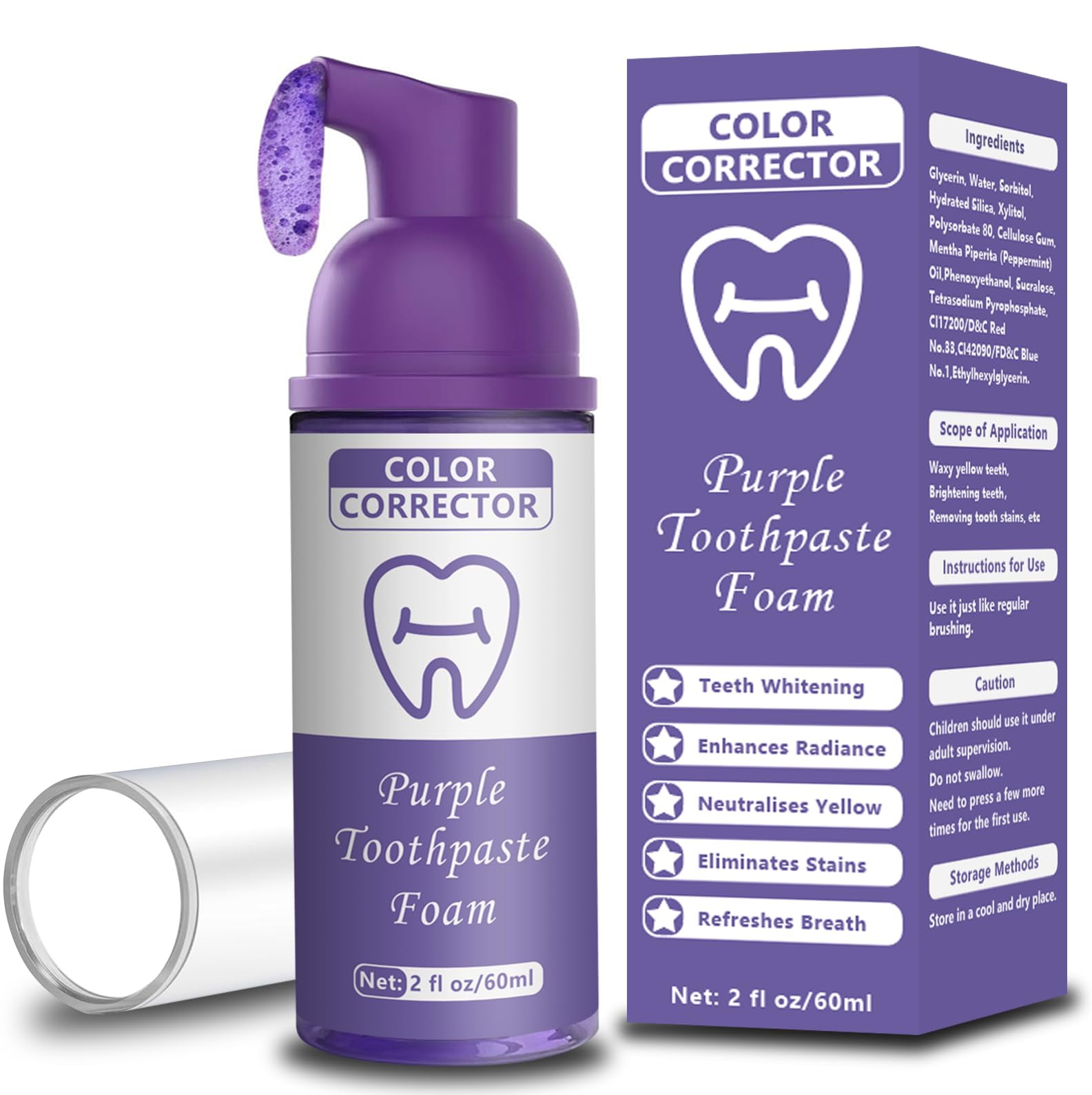 Purple Toothpaste Whitening, Purple Toothpaste for Teeth Whitening ...
